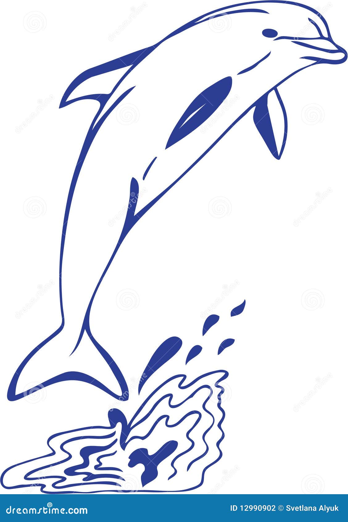 Het springen dolfijn vector illustratie. Illustration of besnuffeld ...