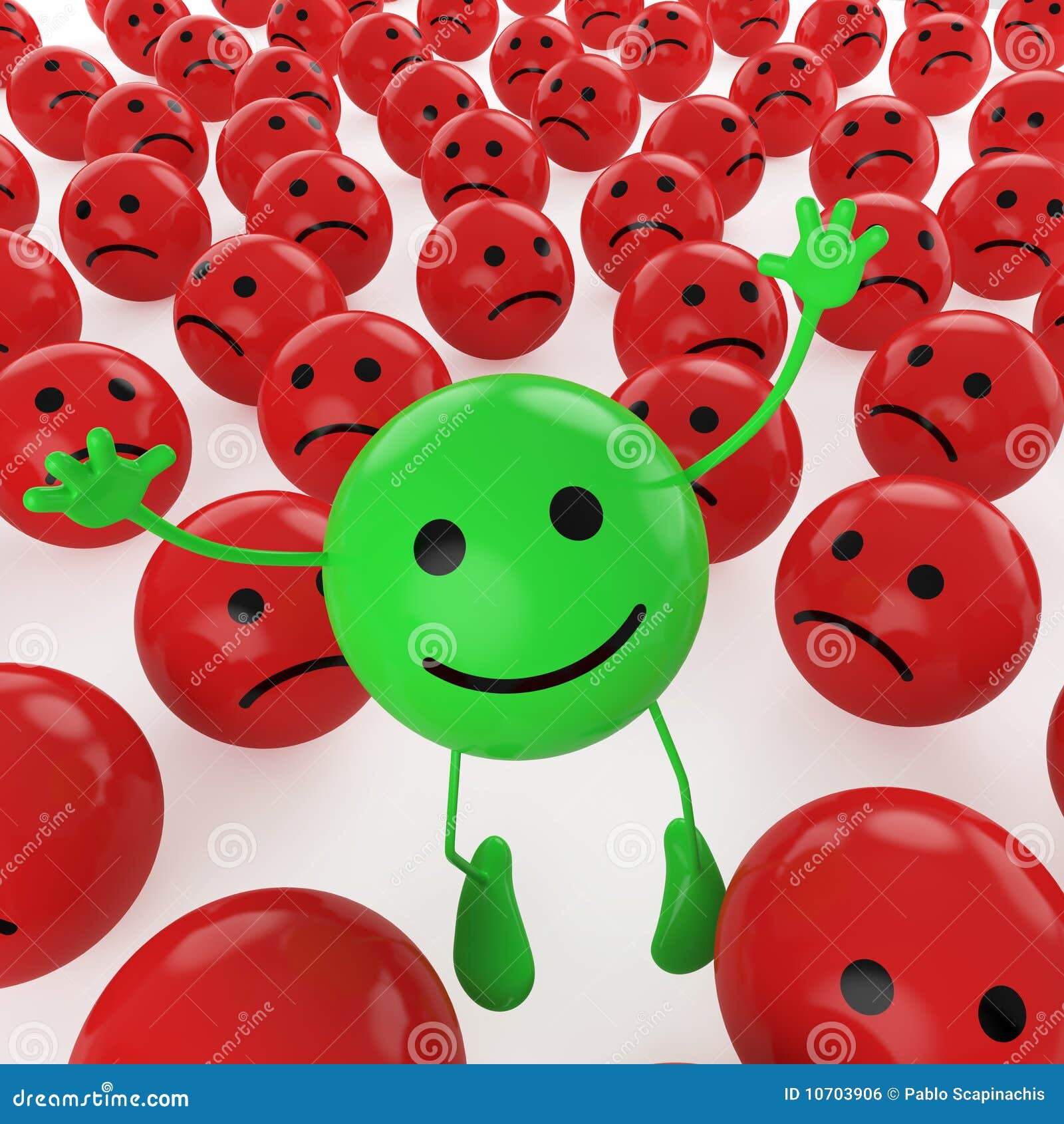 Het springen groene smiley stock illustratie. Illustration of pictogram ...