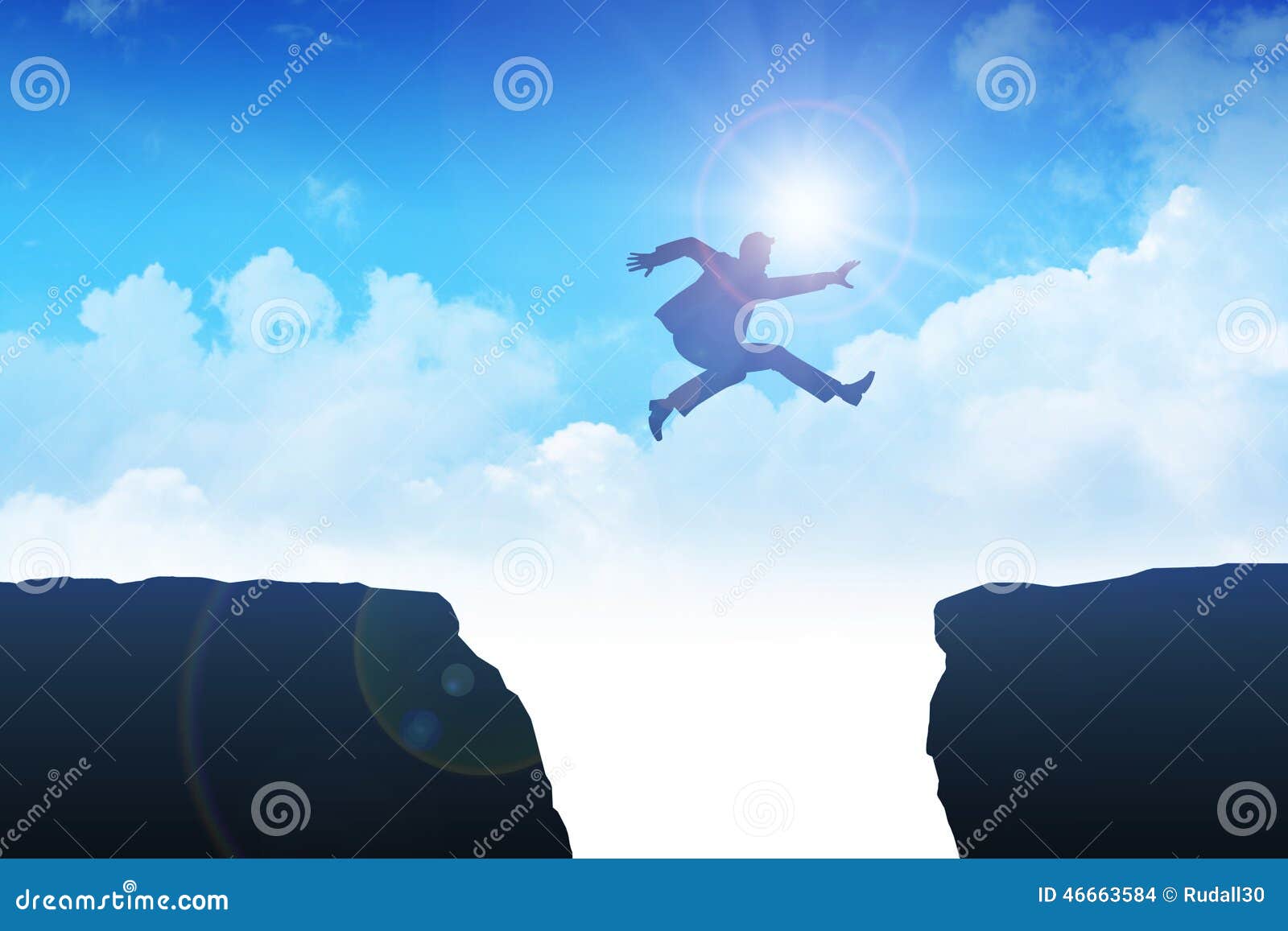 Het Springen Over Het Ravijn Stock Illustratie - Illustration of ...