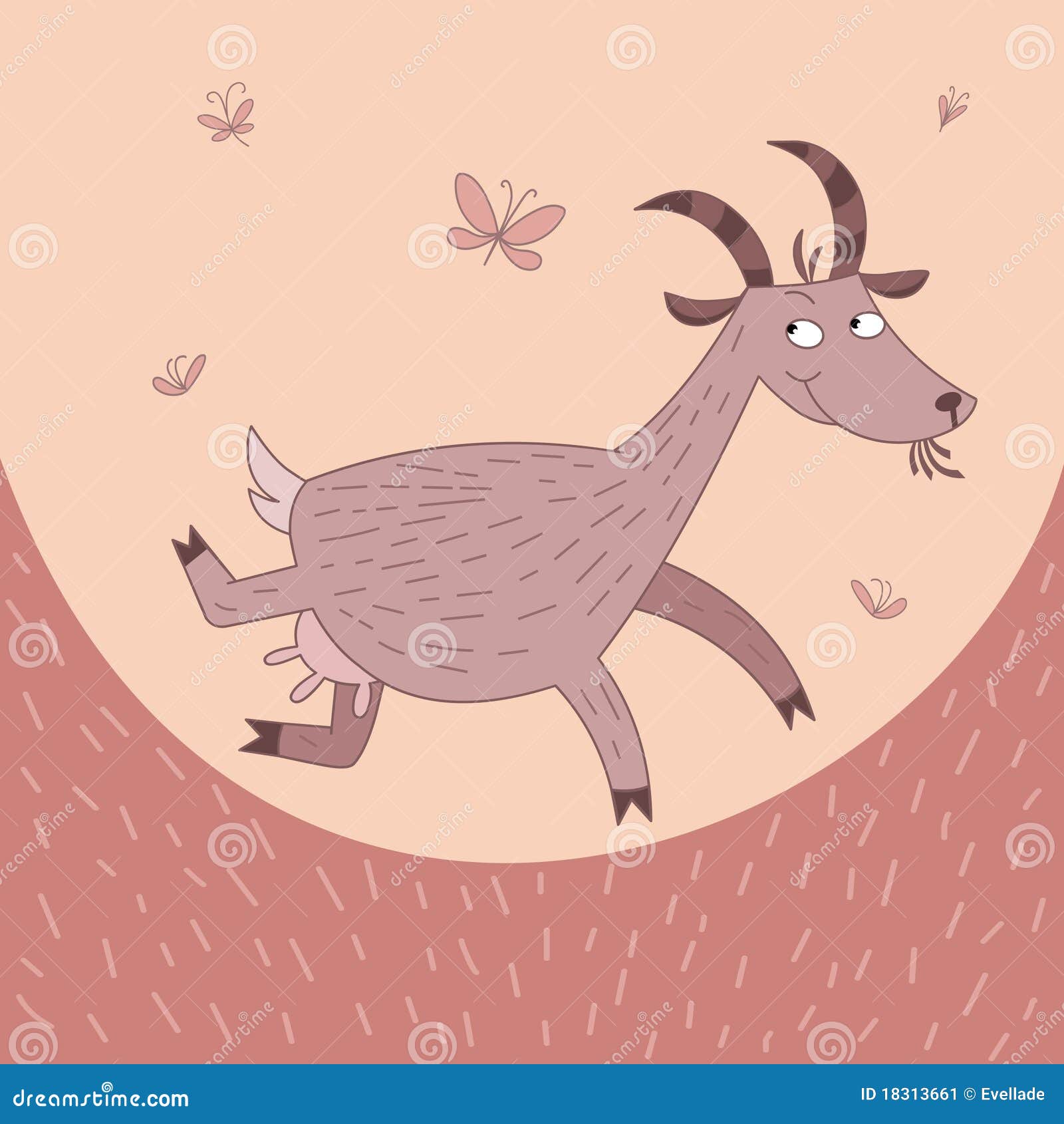 Het springen van de geit vector illustratie. Illustration of dier ...