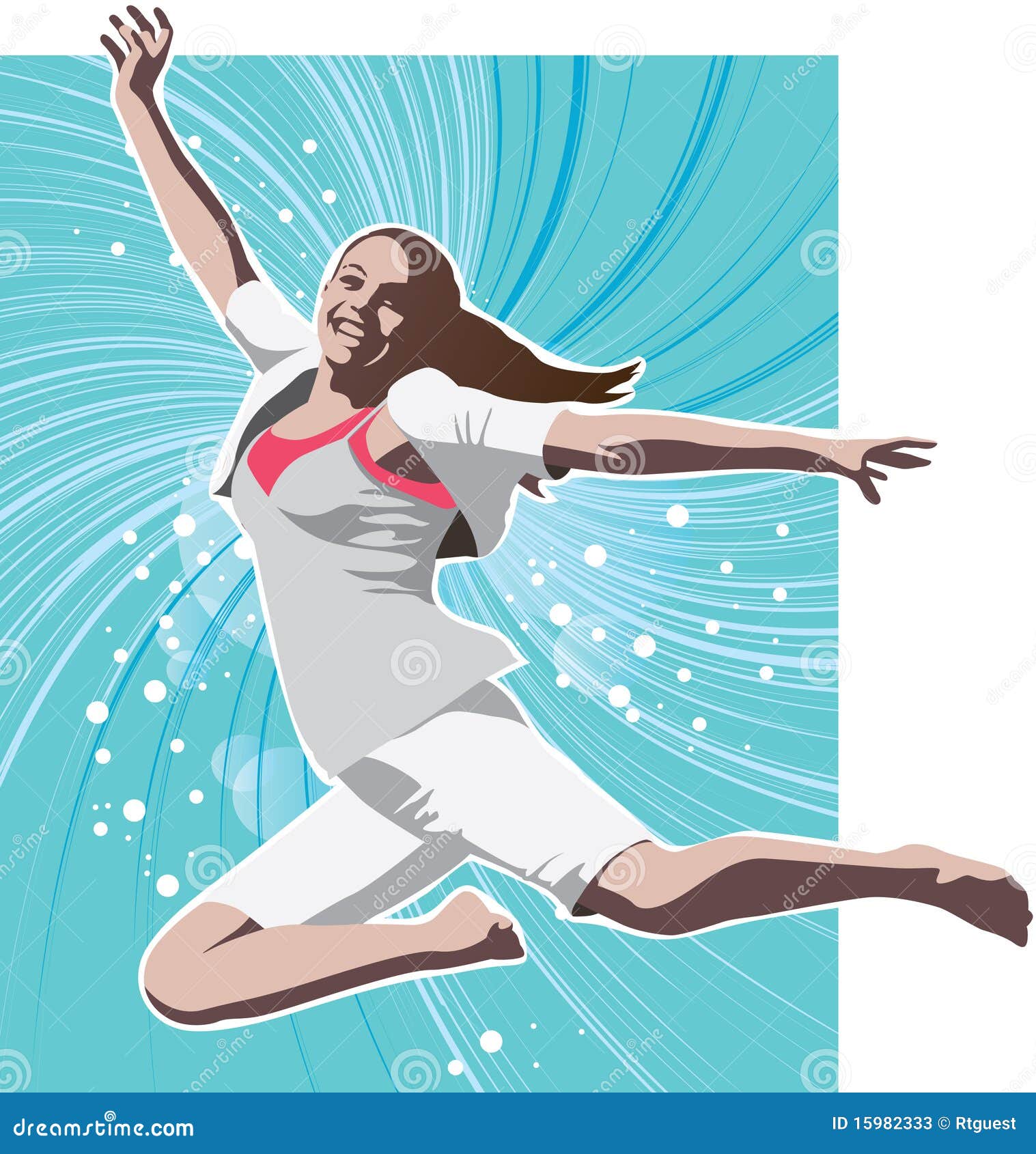 Het Springen Van Het Meisje Vector Illustratie - Illustration of ...