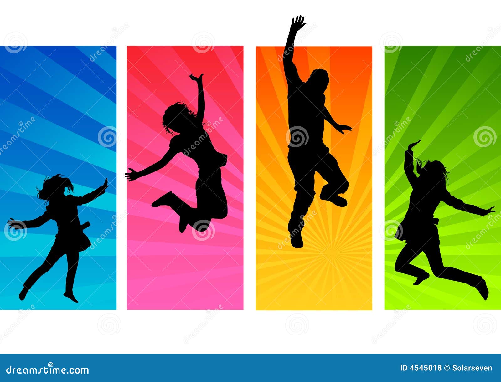 Het Springen Van Jonge Mensen Vector Illustratie - Illustration of ...