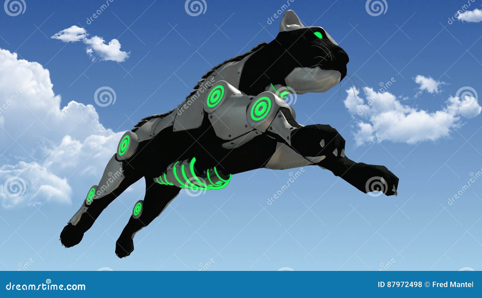 Het Springende De Panter Van Machine Sc.i-FI 3D Teruggeven Stock ...
