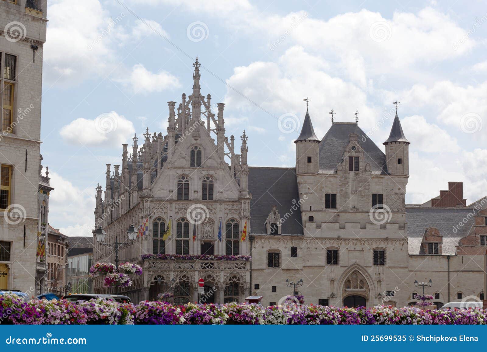 Het Stadhuis Van De Stad in Mechelen Stock Afbeelding - Image of hemel ...