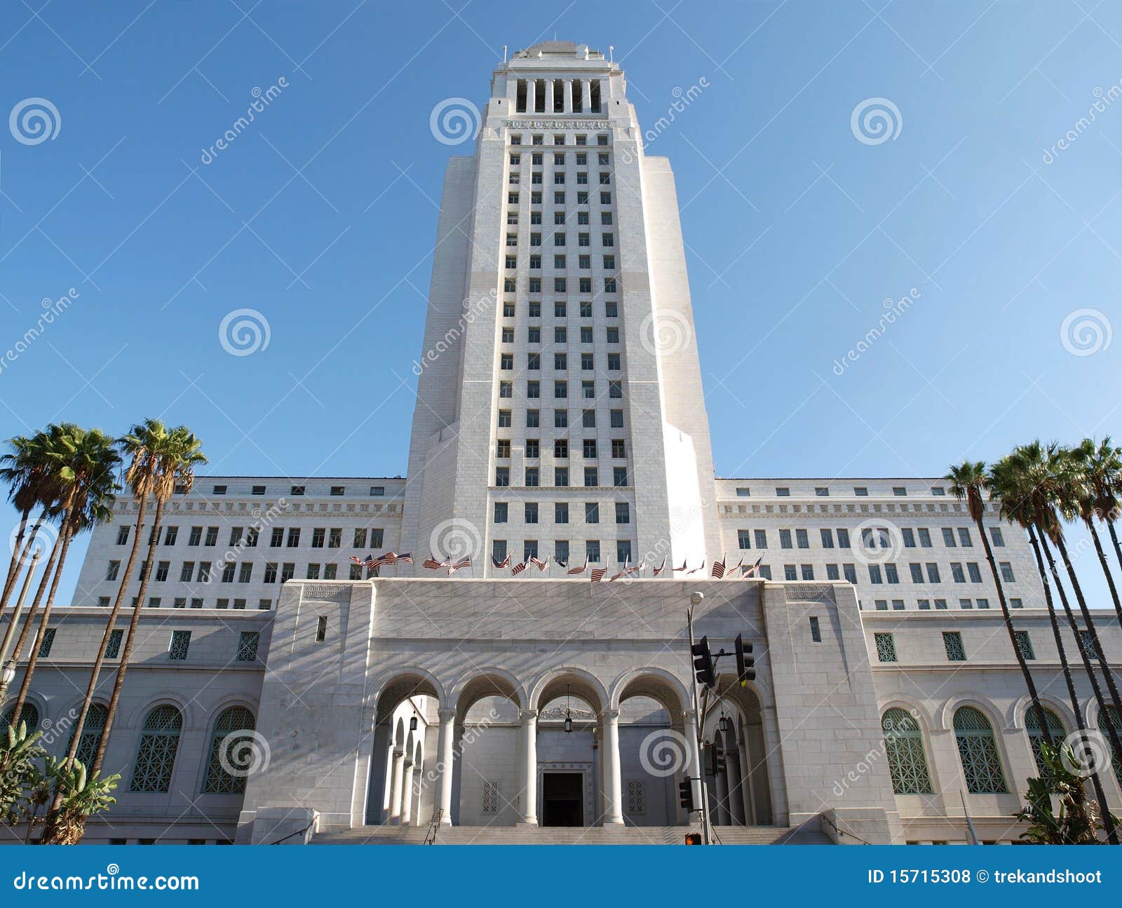 Het Stadhuis Van Los Angeles Stock Foto - Image of stappen, deur: 15715308