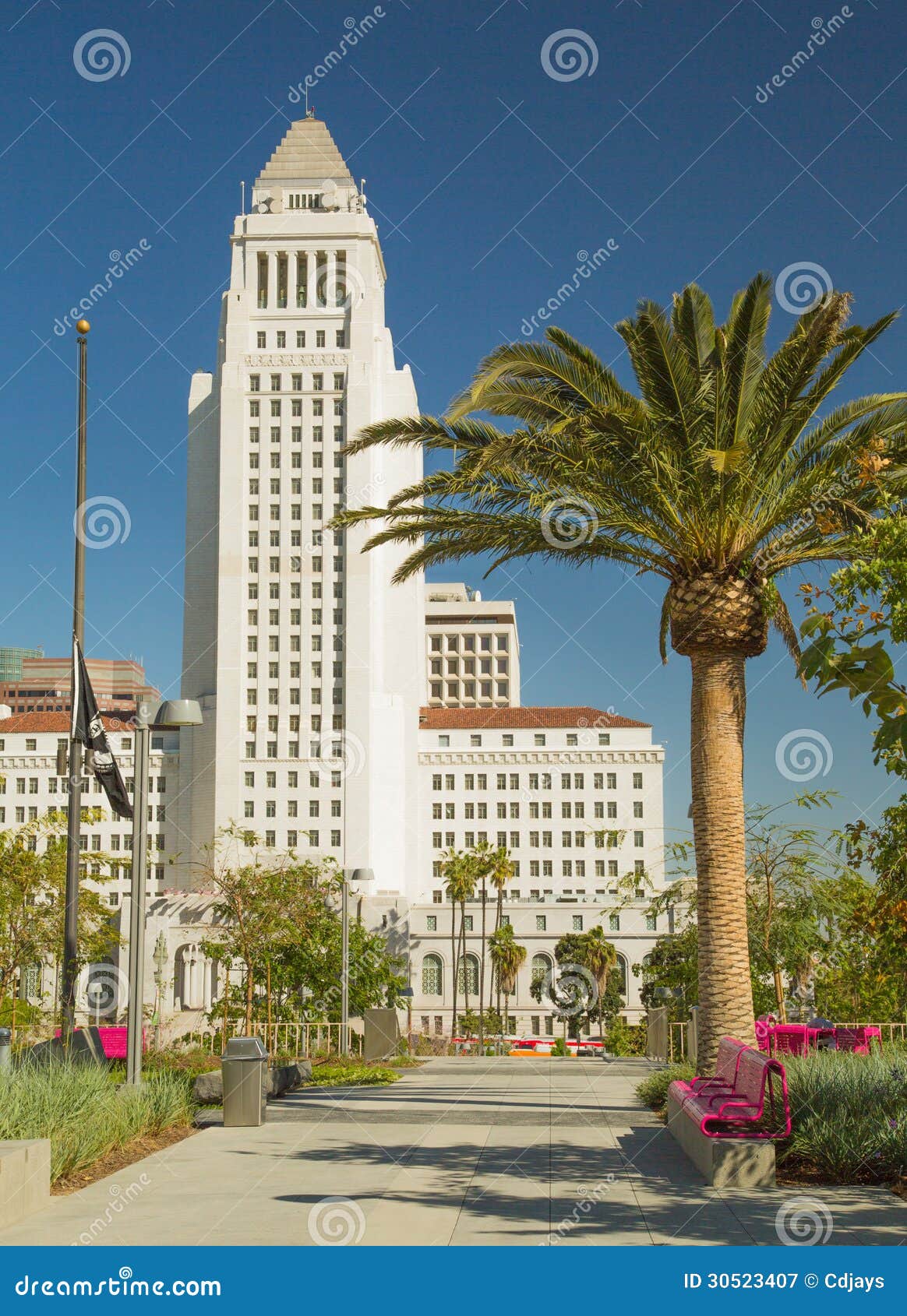 Het Stadhuis Van Los Angeles Redactionele Fotografie - Image of park ...
