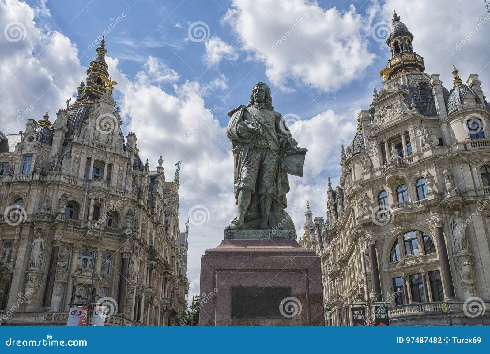 Het standbeeld antwerpen stock foto. Image of stad, gent - 97487482