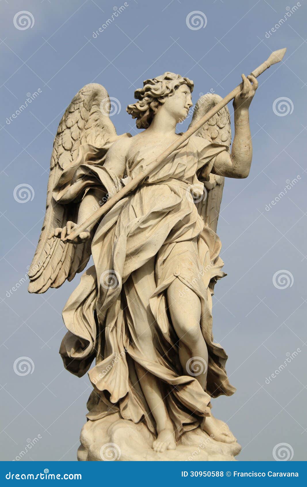Het Standbeeld Van Bernini Van Engel Stock Foto - Image of bescherming ...