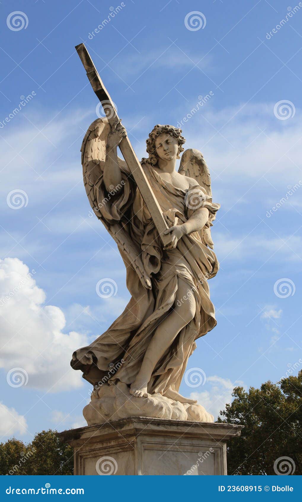 Het Standbeeld Van De Engel Op De Engelenbrug in Rome Stock Afbeelding ...