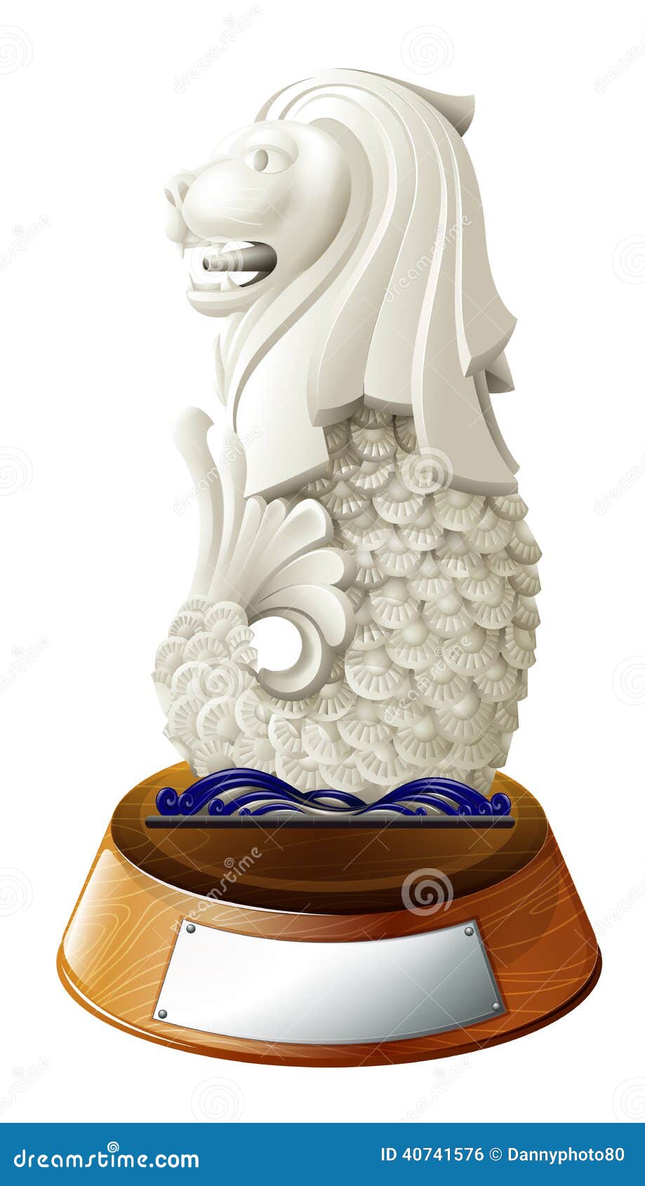 Het standbeeld van Merlion vector illustratie. Illustration of leeg ...