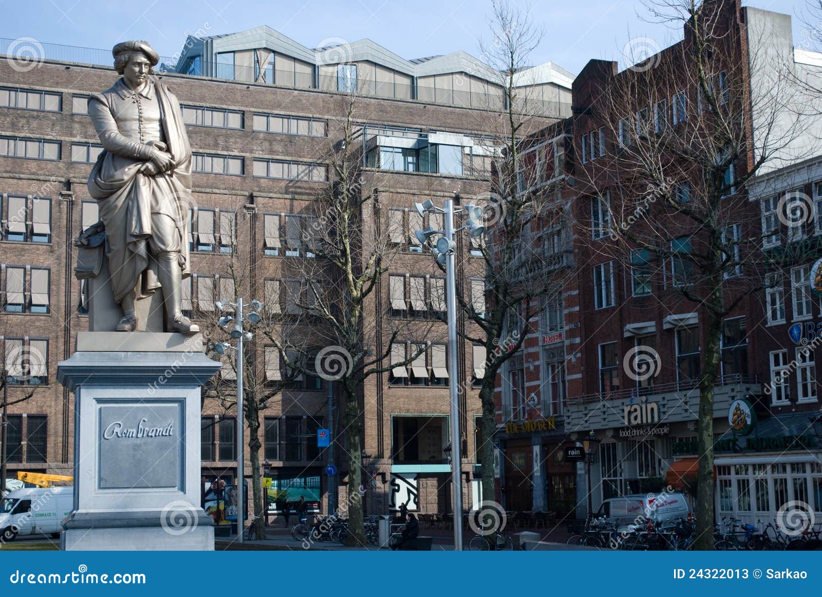 Het Standbeeld Van Rembrandt, Amsterdam Redactionele Stock Foto - Image ...