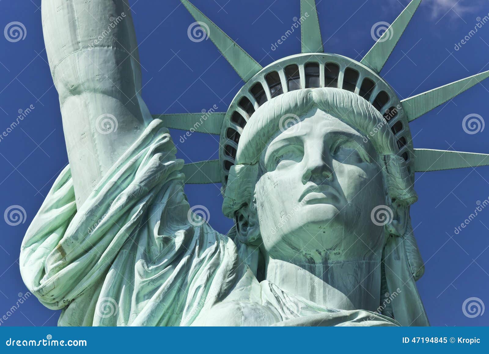 Het Standbeeld Van Vrijheid Het Detail Stock Afbeelding - Image of ...