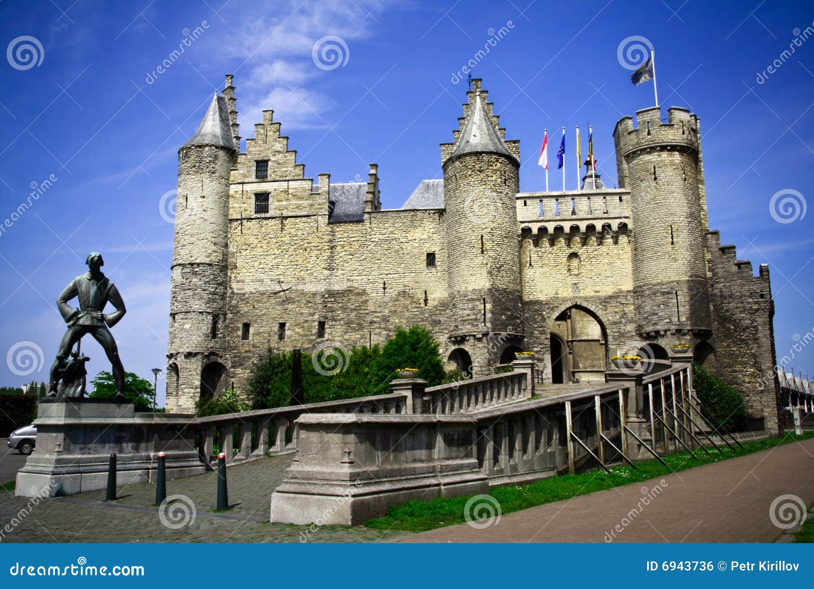 Het Steen Kasteel. Antwerpen Stock Foto - Image of vakantie ...