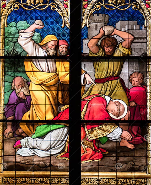 Het Stenigen Van Heilige Stephen Stock Foto - Image of heilige ...