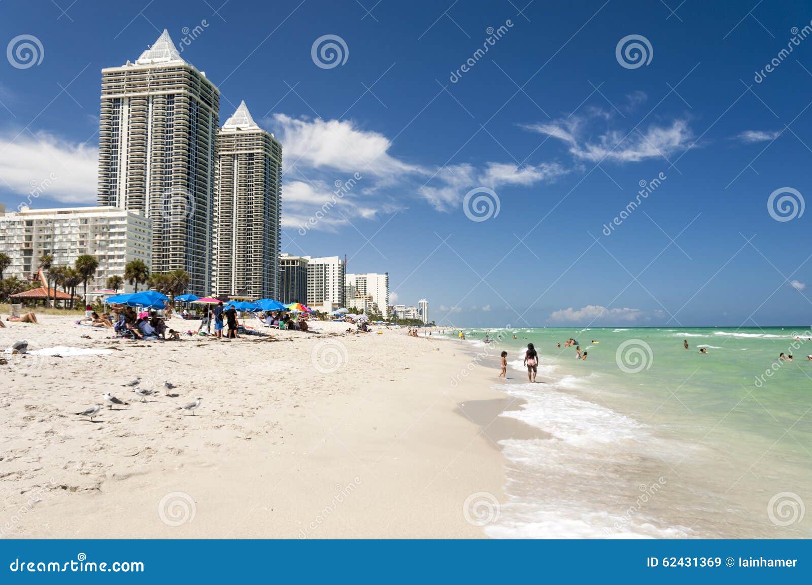 Het Strand Florida Van Miami Redactionele Stock Afbeelding - Image of ...