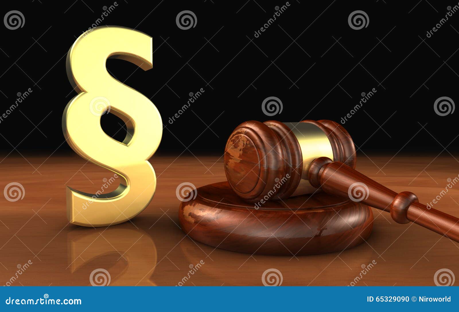 Het Symbool En Rechter Gavel Van De Paragraafwet Stock Illustratie ...