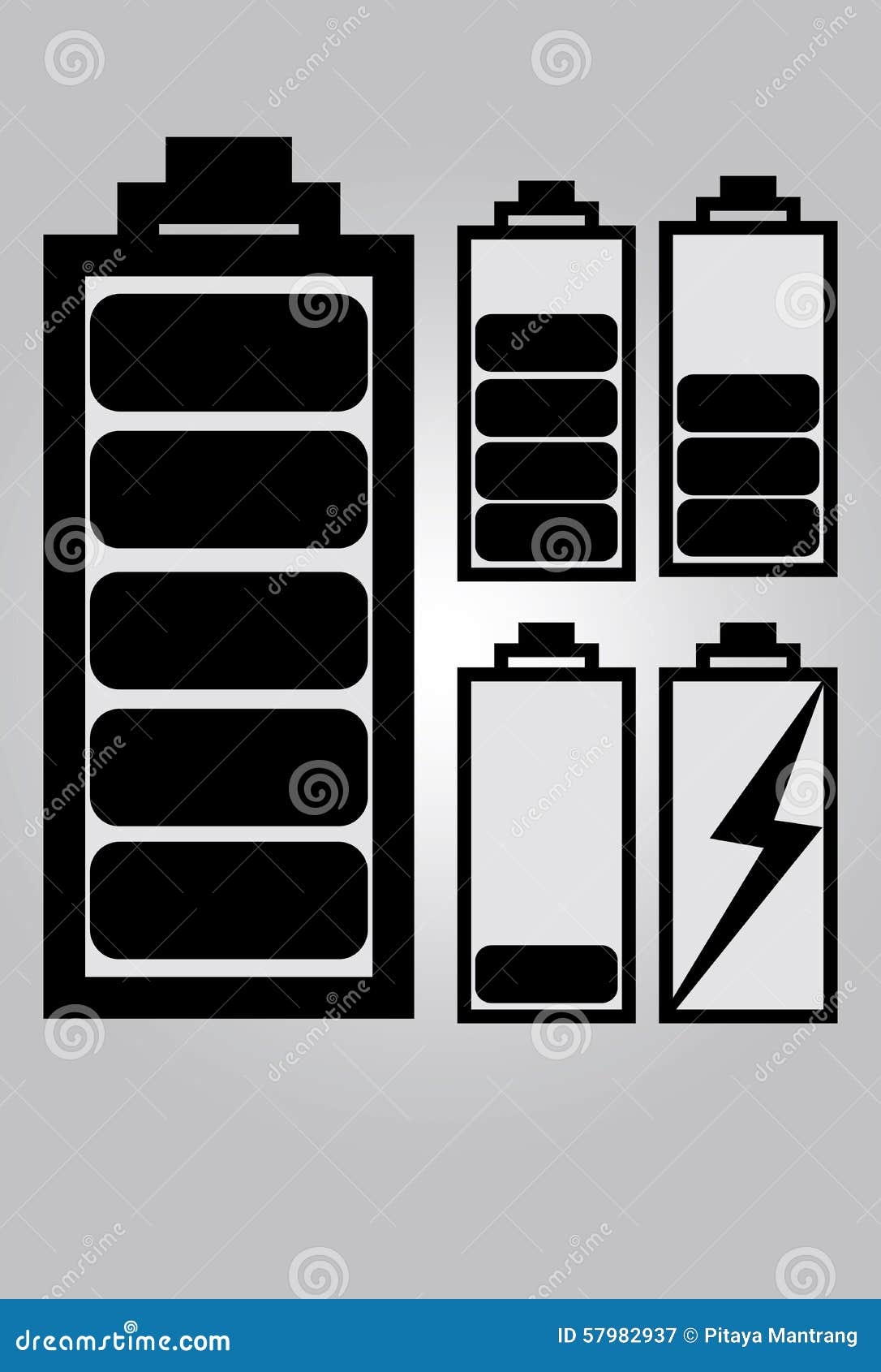 Het Symbool Van De Batterij Vlakke Indicator Vector Illustratie ...