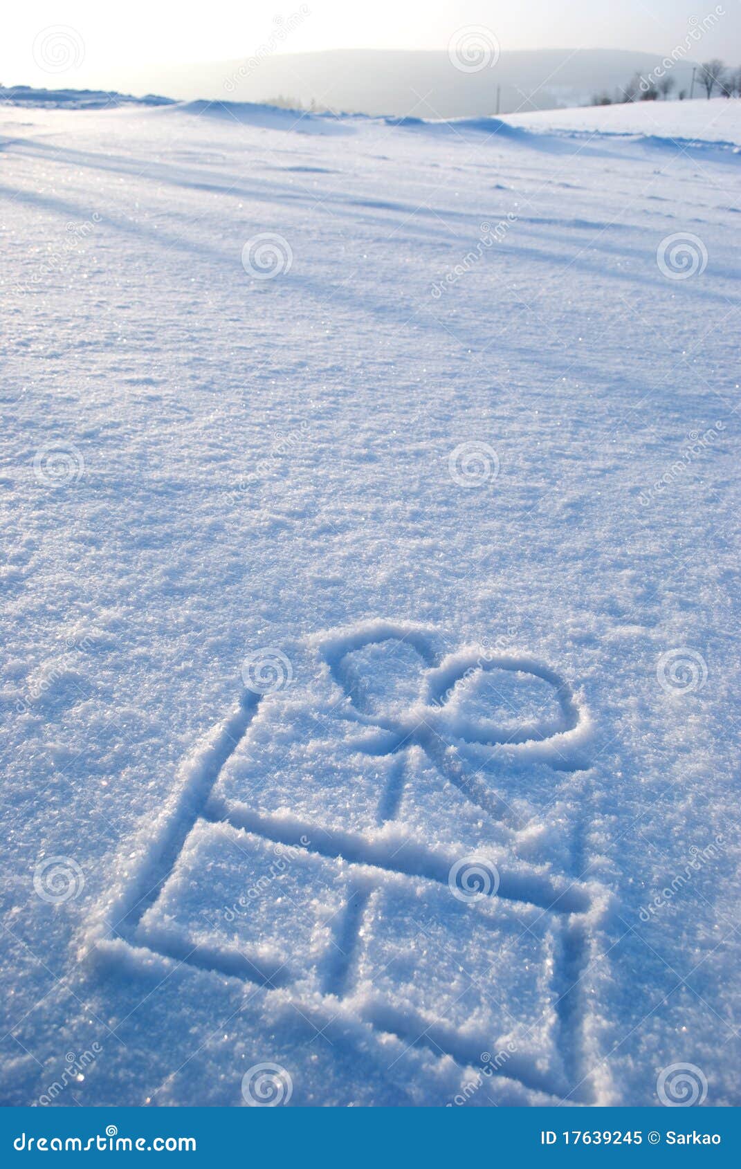 Het Symbool Van De Gift in Sneeuw Stock Afbeelding - Image of bevroren ...