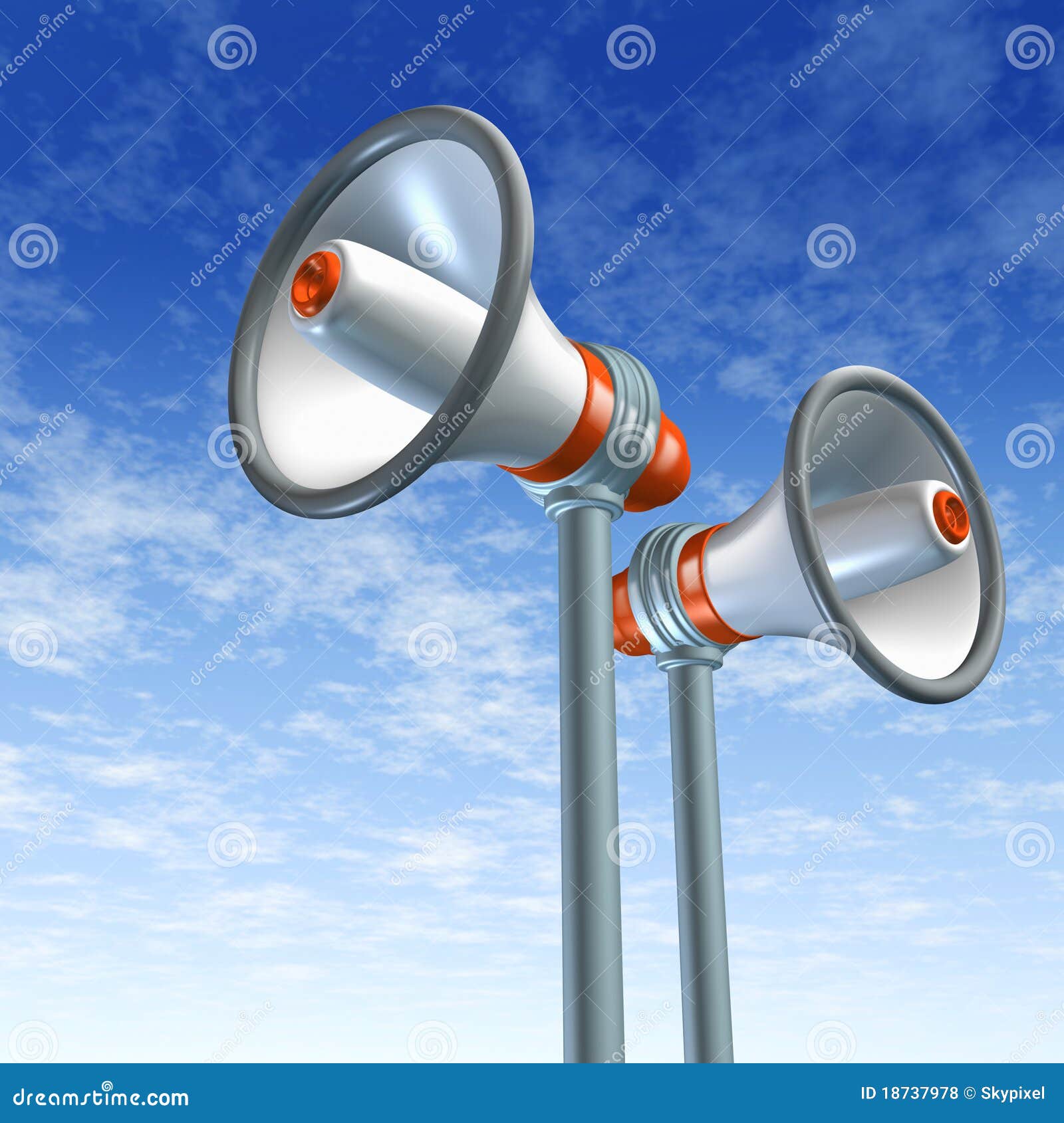 Het Symbool Van De Megafoon En Van De Megafoon Stock Illustratie ...