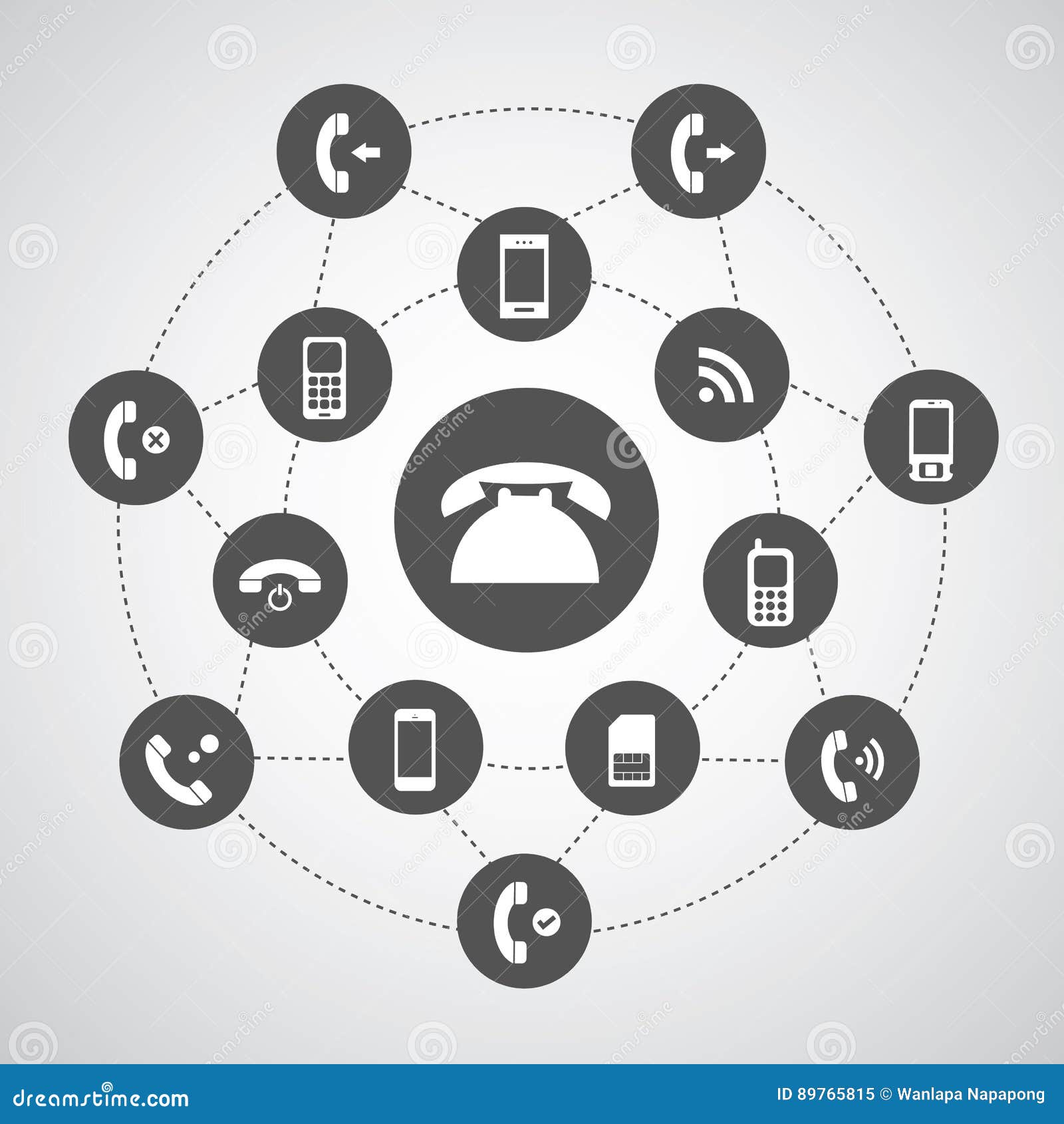 Het Symbool Van De Telefoon Vector Illustratie - Illustration of kaart ...
