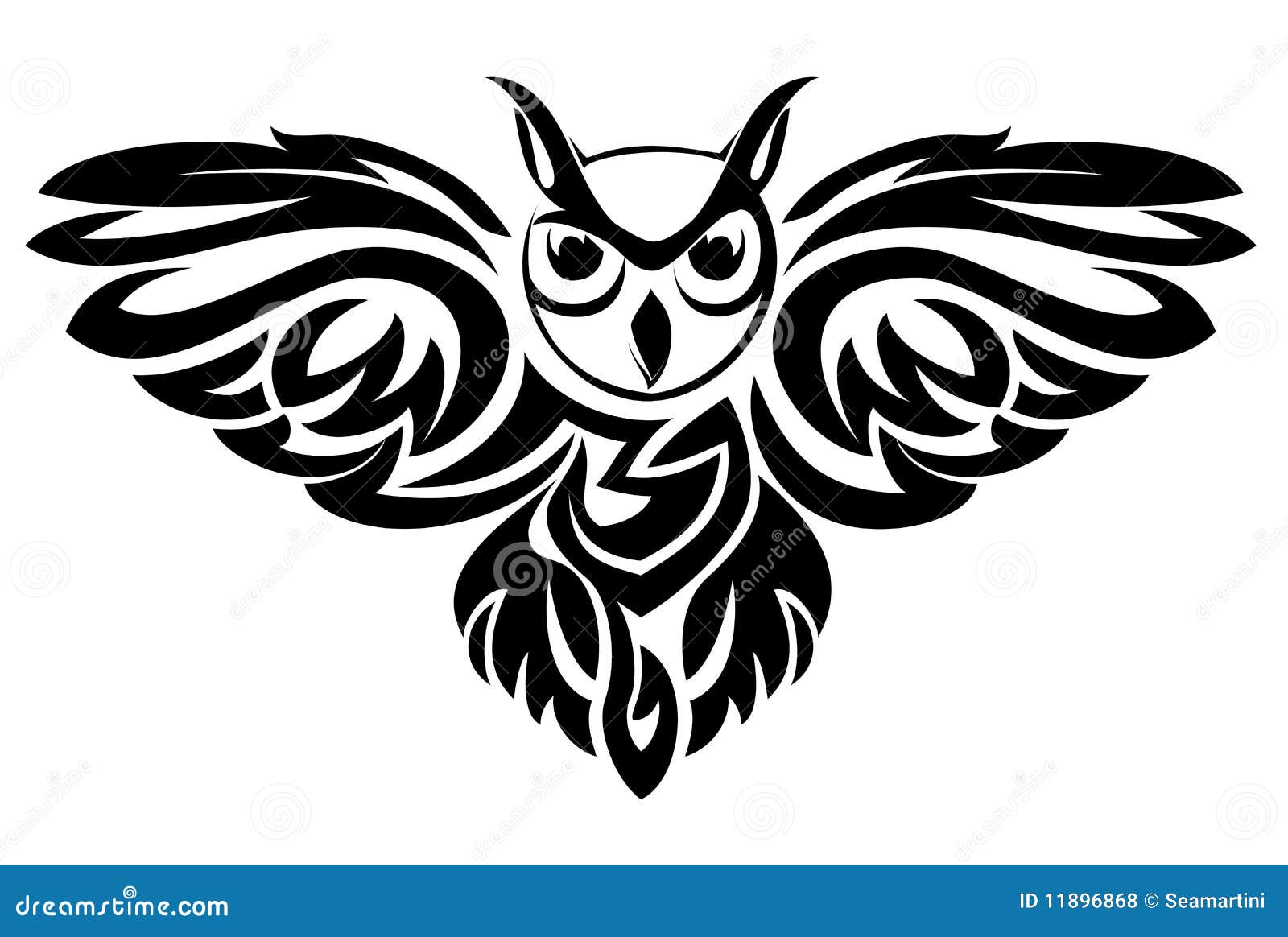 Het symbool van de uil vector illustratie. Illustration of wild - 11896868