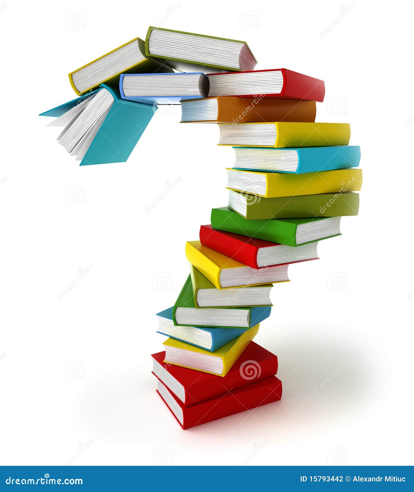 Het Symbool Van De Vraag Van Gekleurde Boeken Stock Illustratie ...