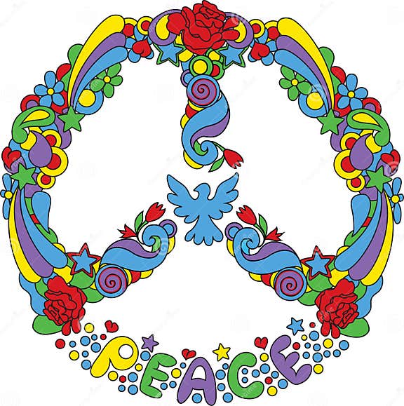 Het symbool van de vrede vector illustratie. Illustration of kaart ...