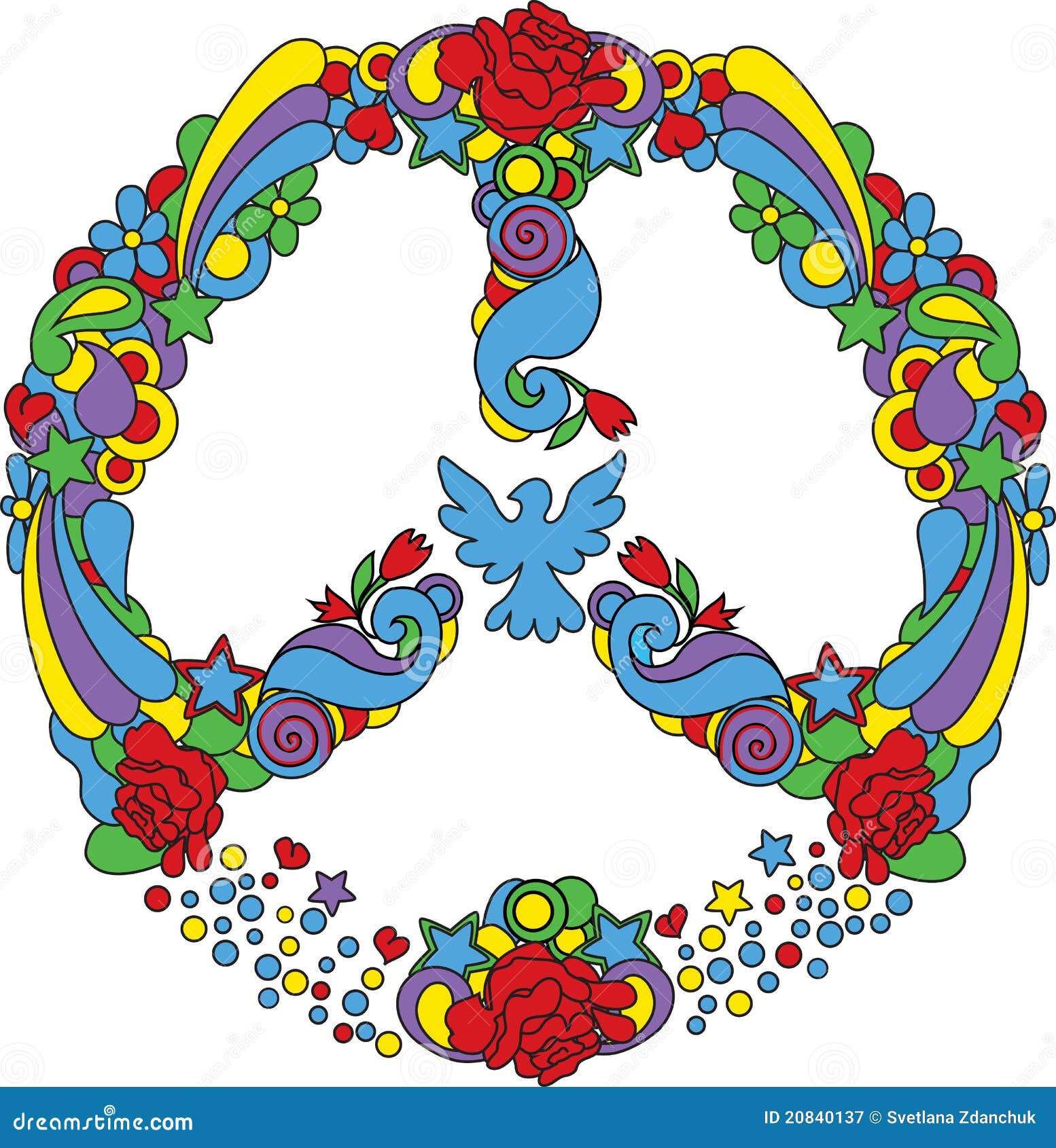 Het symbool van de vrede vector illustratie. Illustration of liefde ...