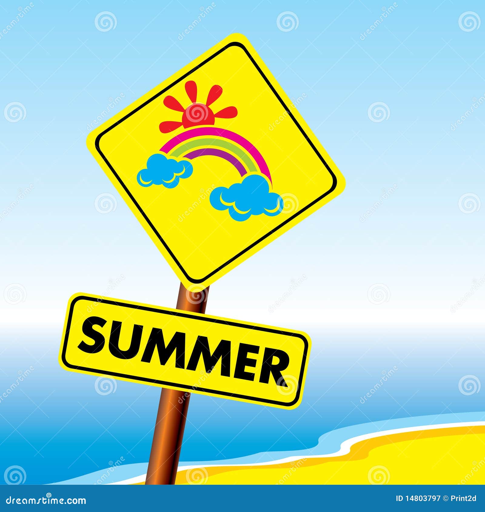 Het symbool van de zomer vector illustratie. Illustration of vrolijk ...