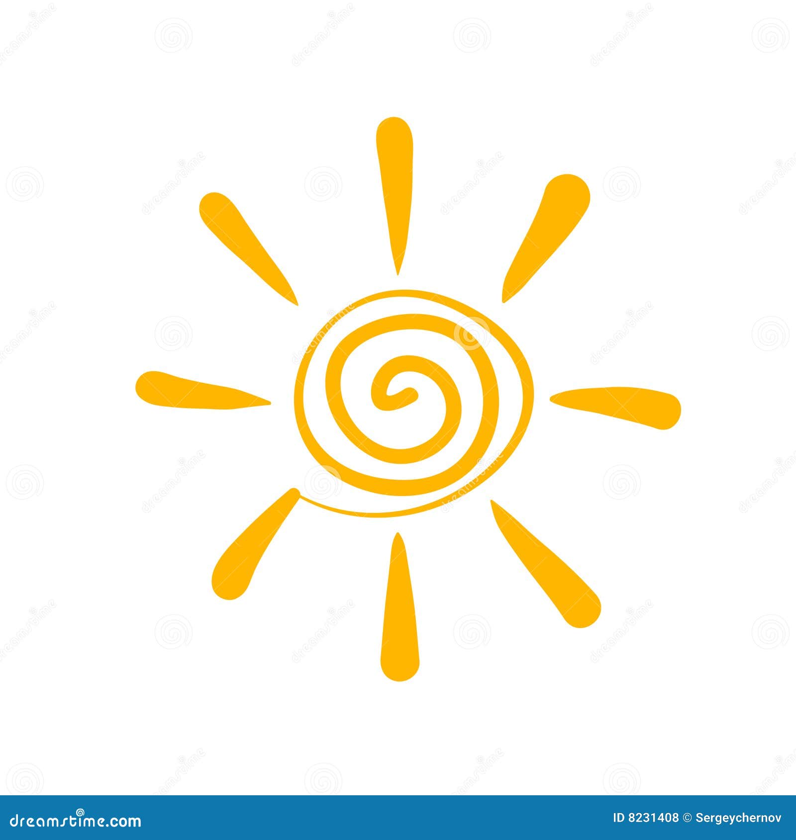 Het symbool van de zon vector illustratie. Illustration of weer - 8231408