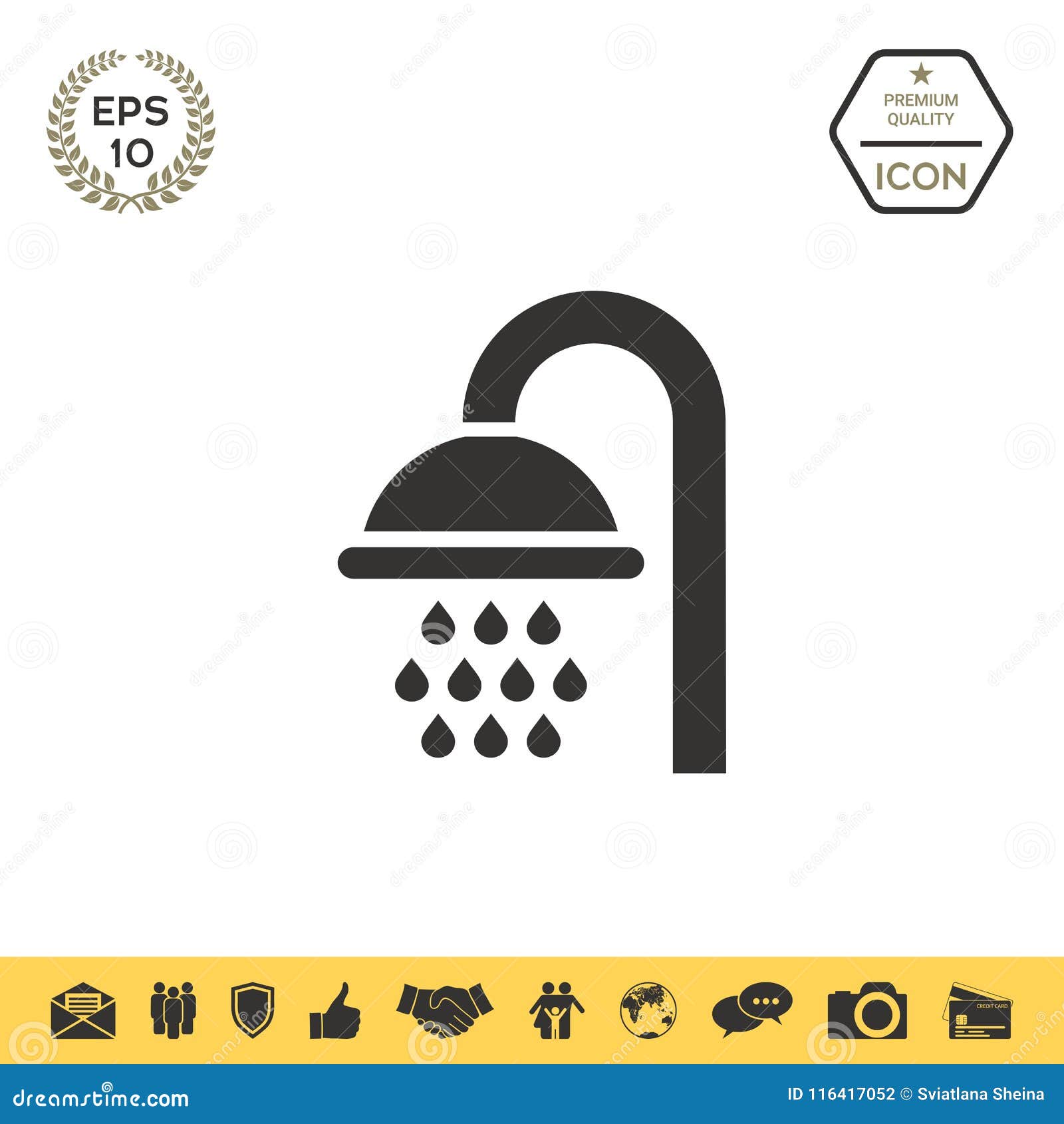 Het Symbool Van Het Douchepictogram Vector Illustratie - Illustration ...