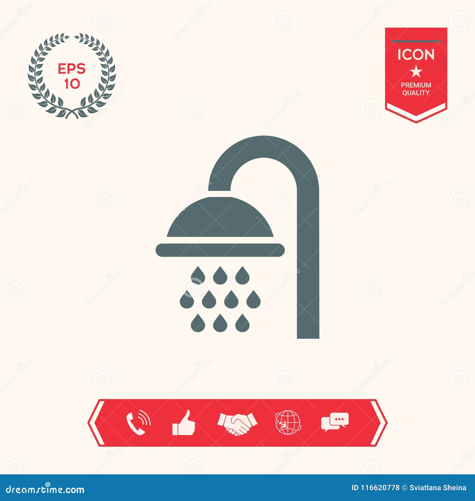 Het Symbool Van Het Douchepictogram Vector Illustratie - Illustration ...