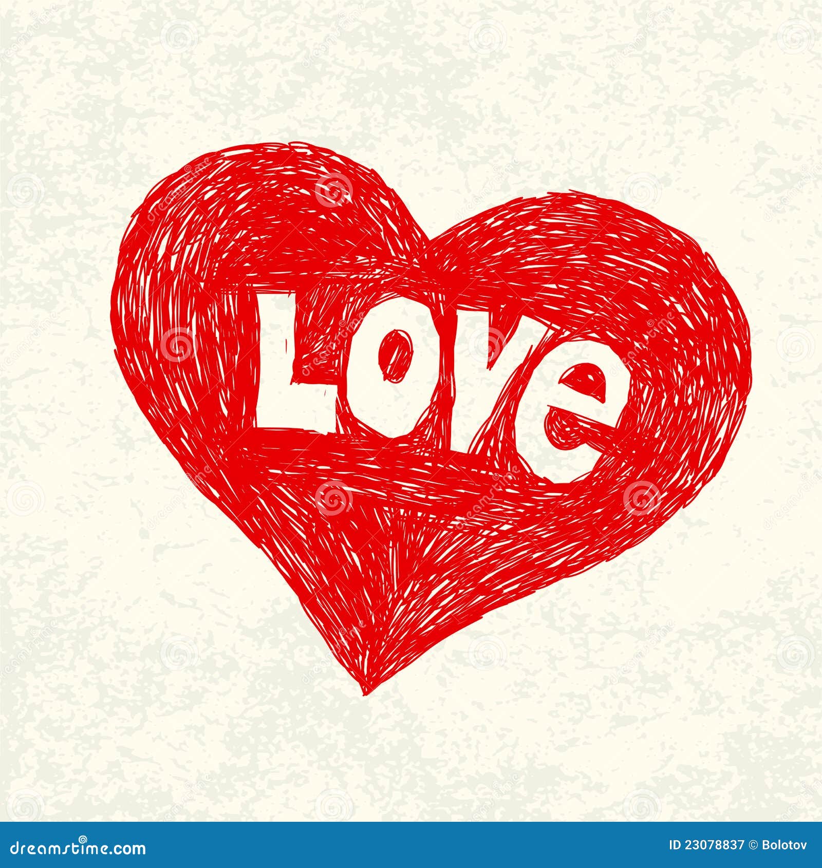 Het Symbool Van Het Hart Met Liefdewoord Op Oud Document. Vector ...