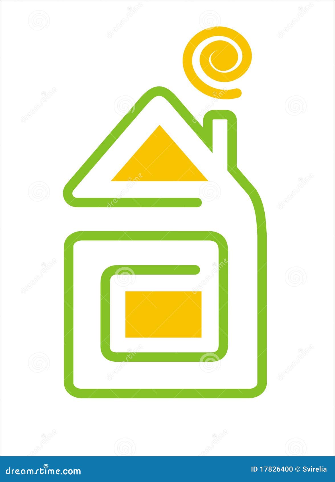 Het symbool van het huis vector illustratie. Illustration of groen ...