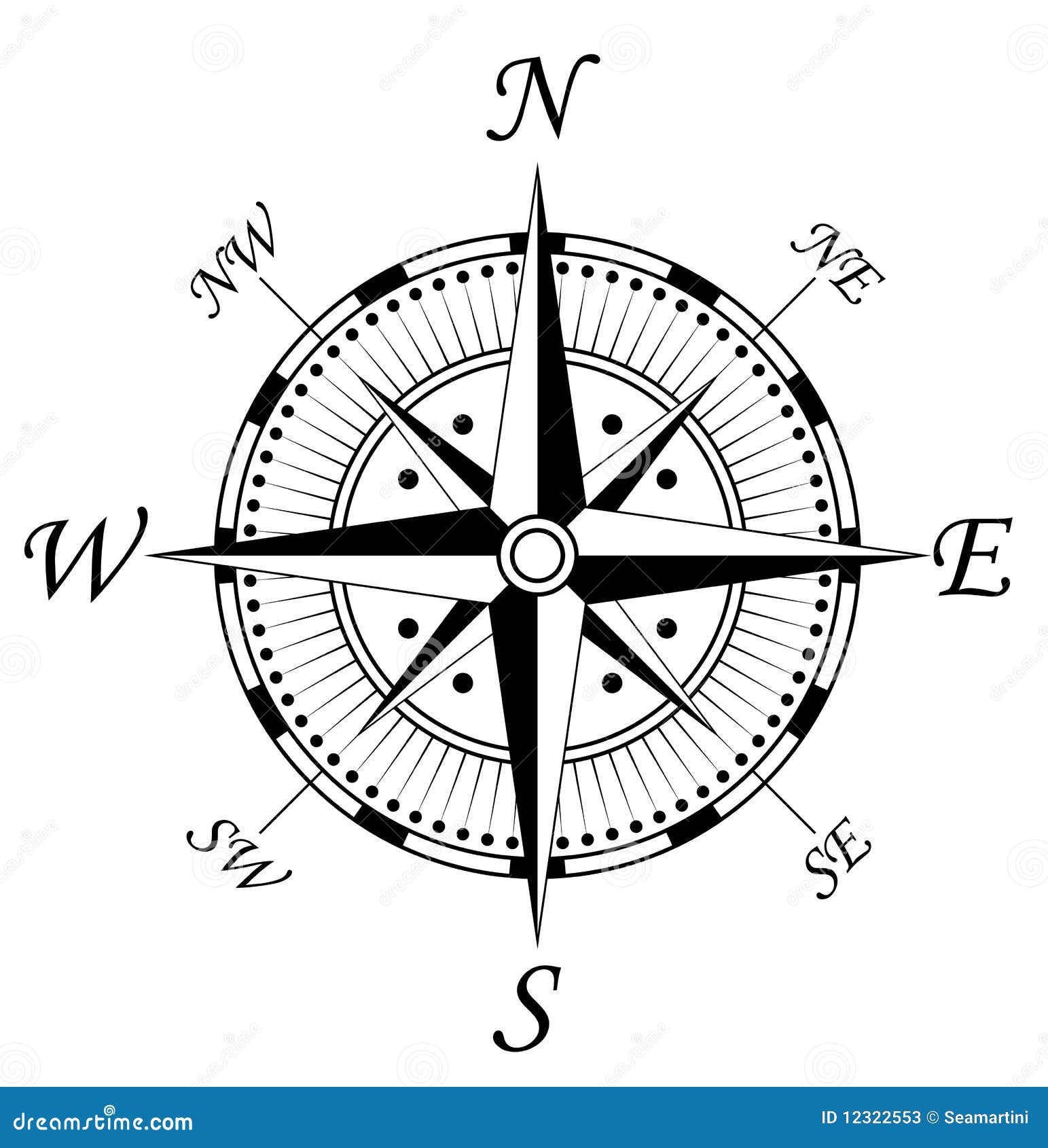 Het symbool van het kompas vector illustratie. Illustration of ...