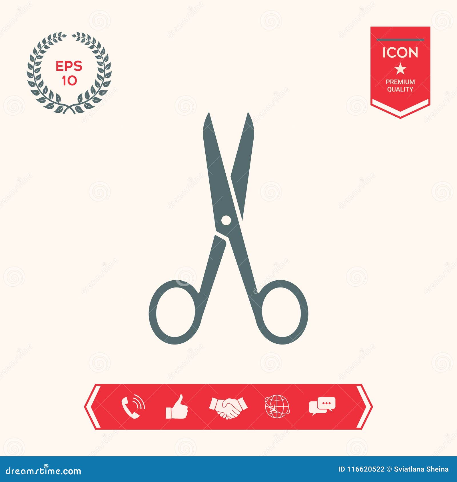 Het Symbool Van Het Schaarpictogram Vector Illustratie - Illustration ...