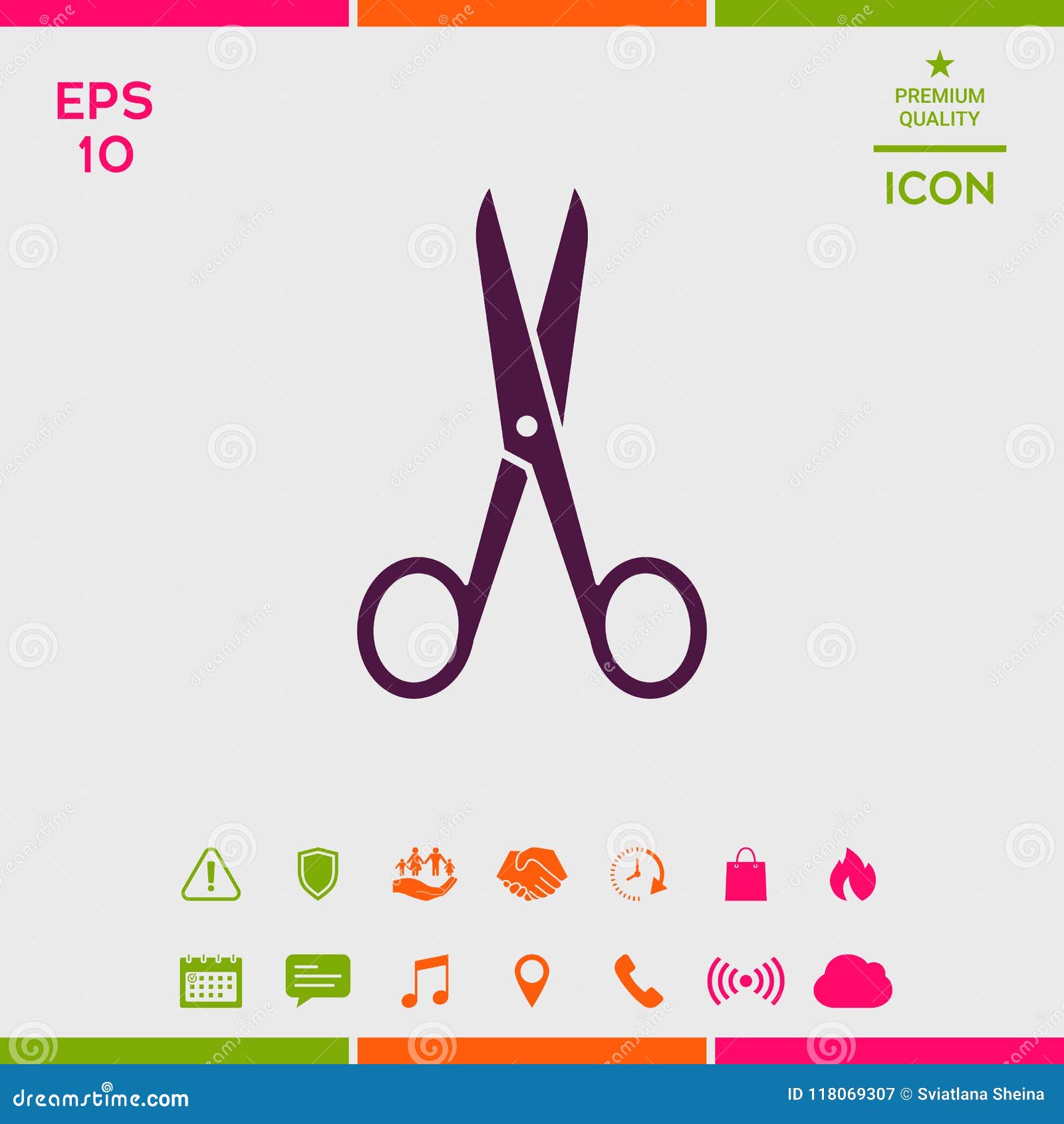 Het Symbool Van Het Schaarpictogram Vector Illustratie - Illustration ...