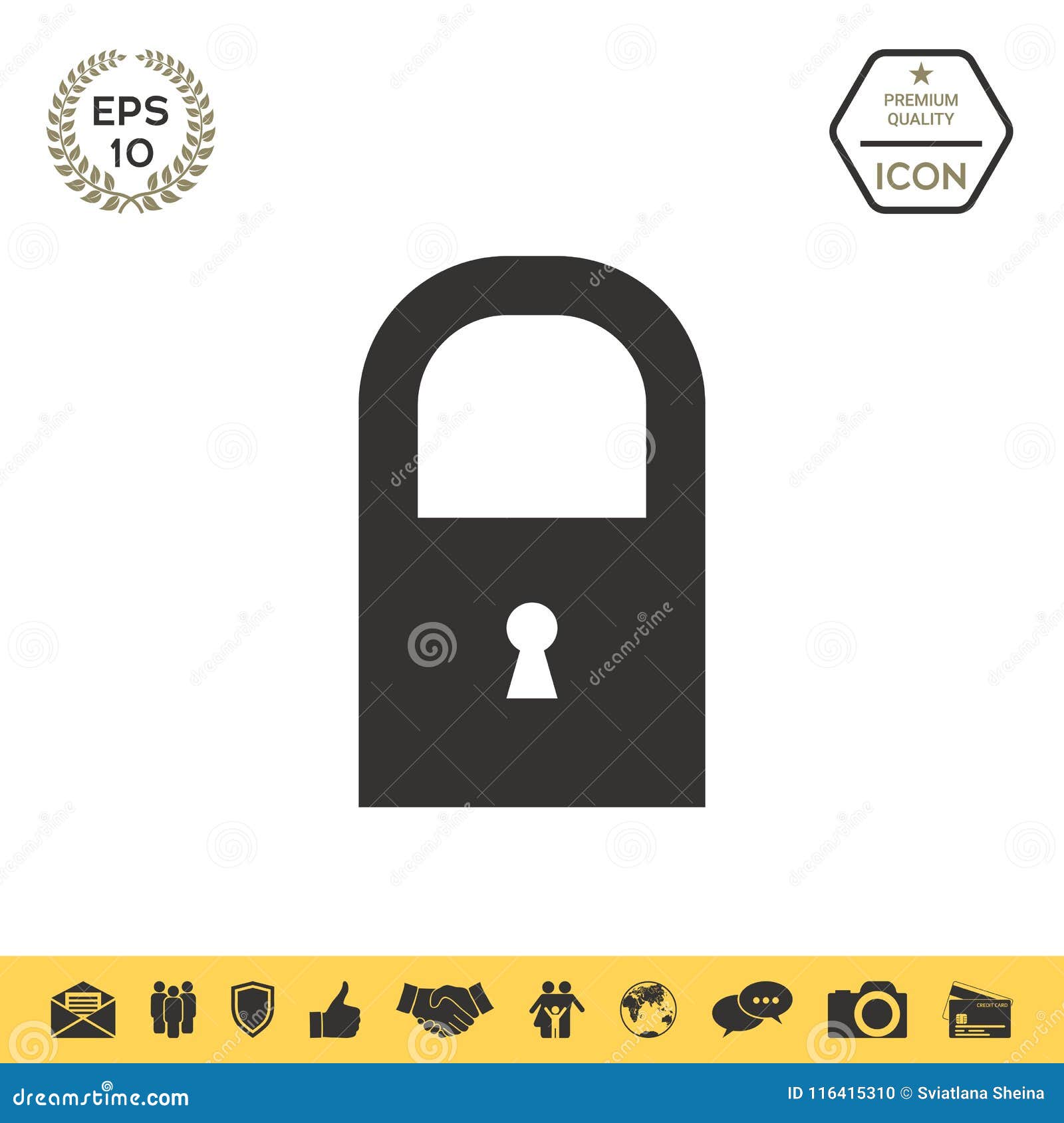 Het Symbool Van Het Slotpictogram Vector Illustratie - Illustration of ...