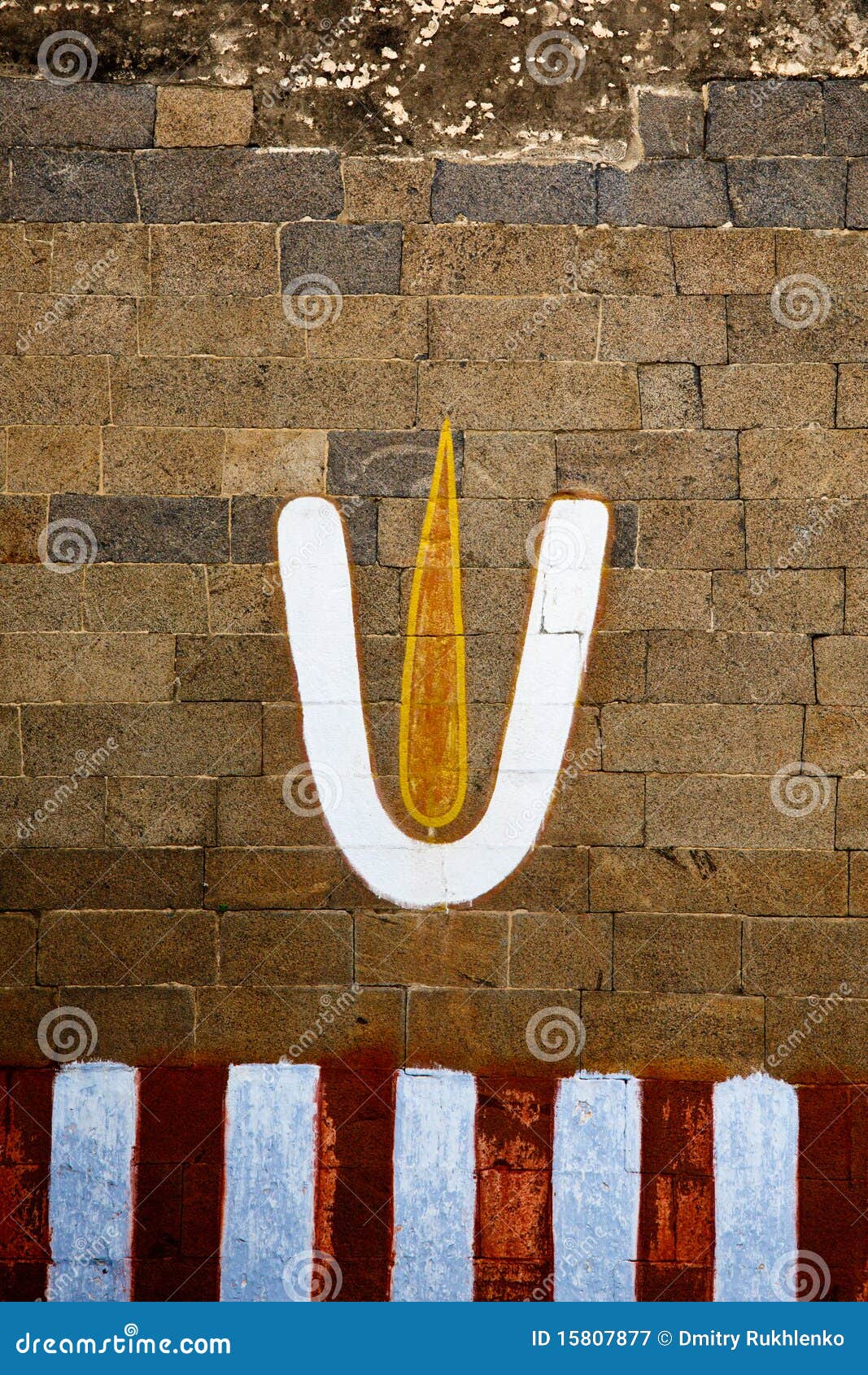 Het Symbool Van Vishnu Op Muur Stock Afbeelding - Image of visjnoe ...