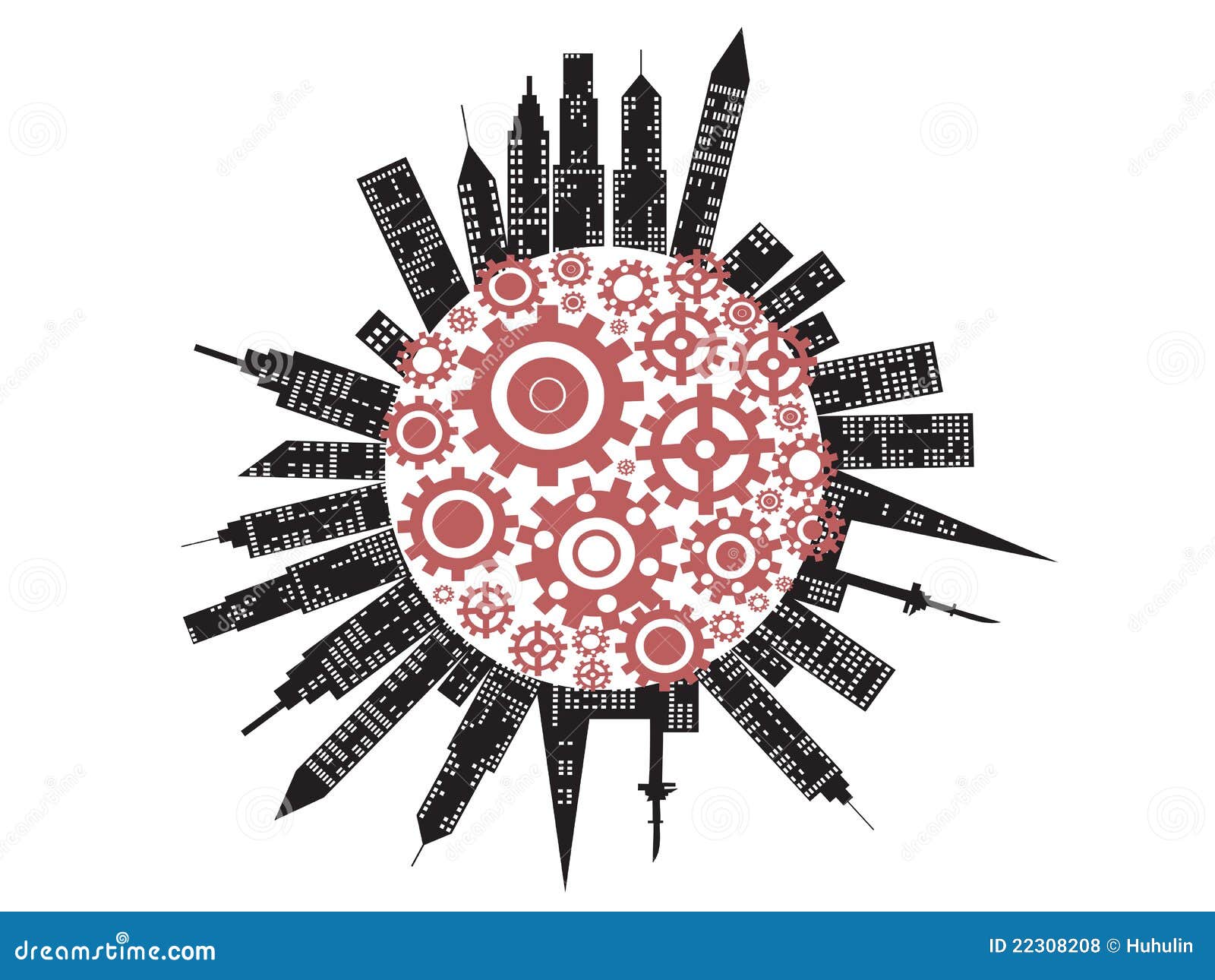 Het Symbool Van Werkende Stad Vector Illustratie - Illustration of ...