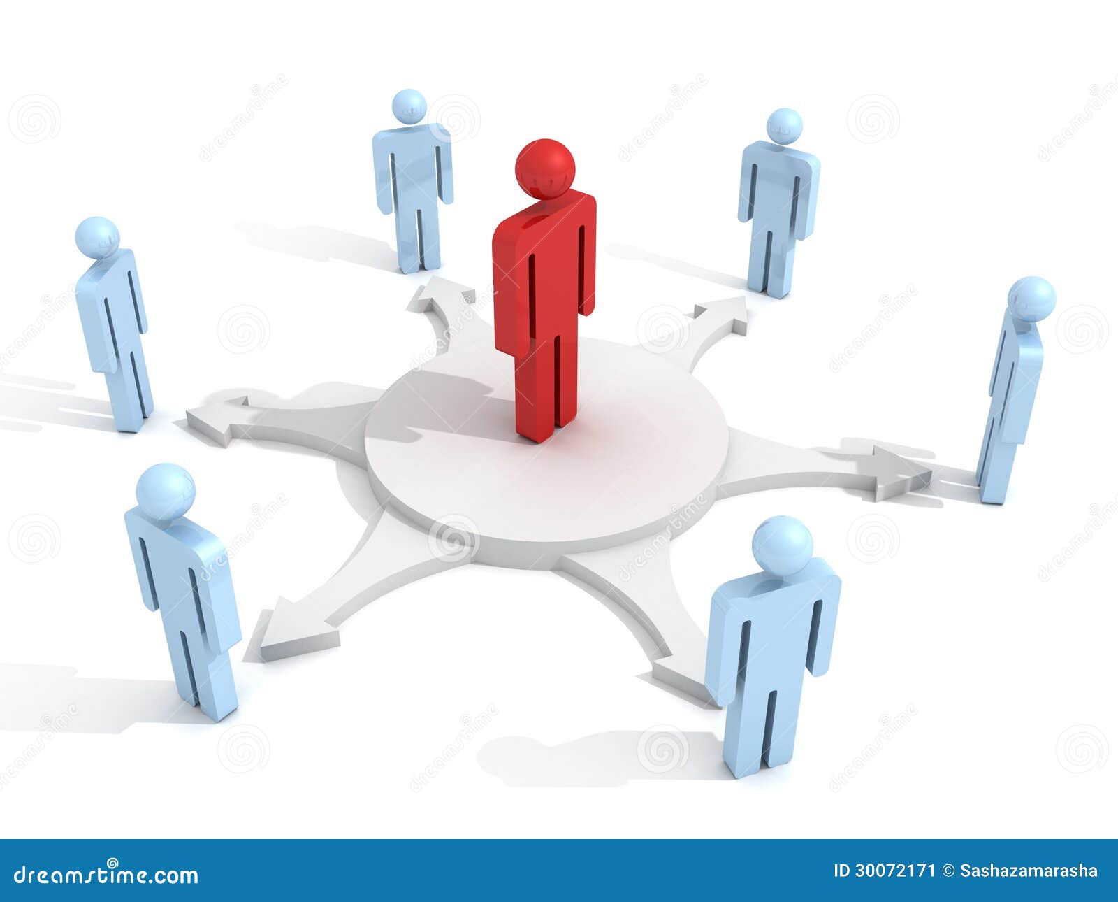 Het Teamleider Van Het Concept in Centrum Van Bedrijfs 3d Mensengroep ...