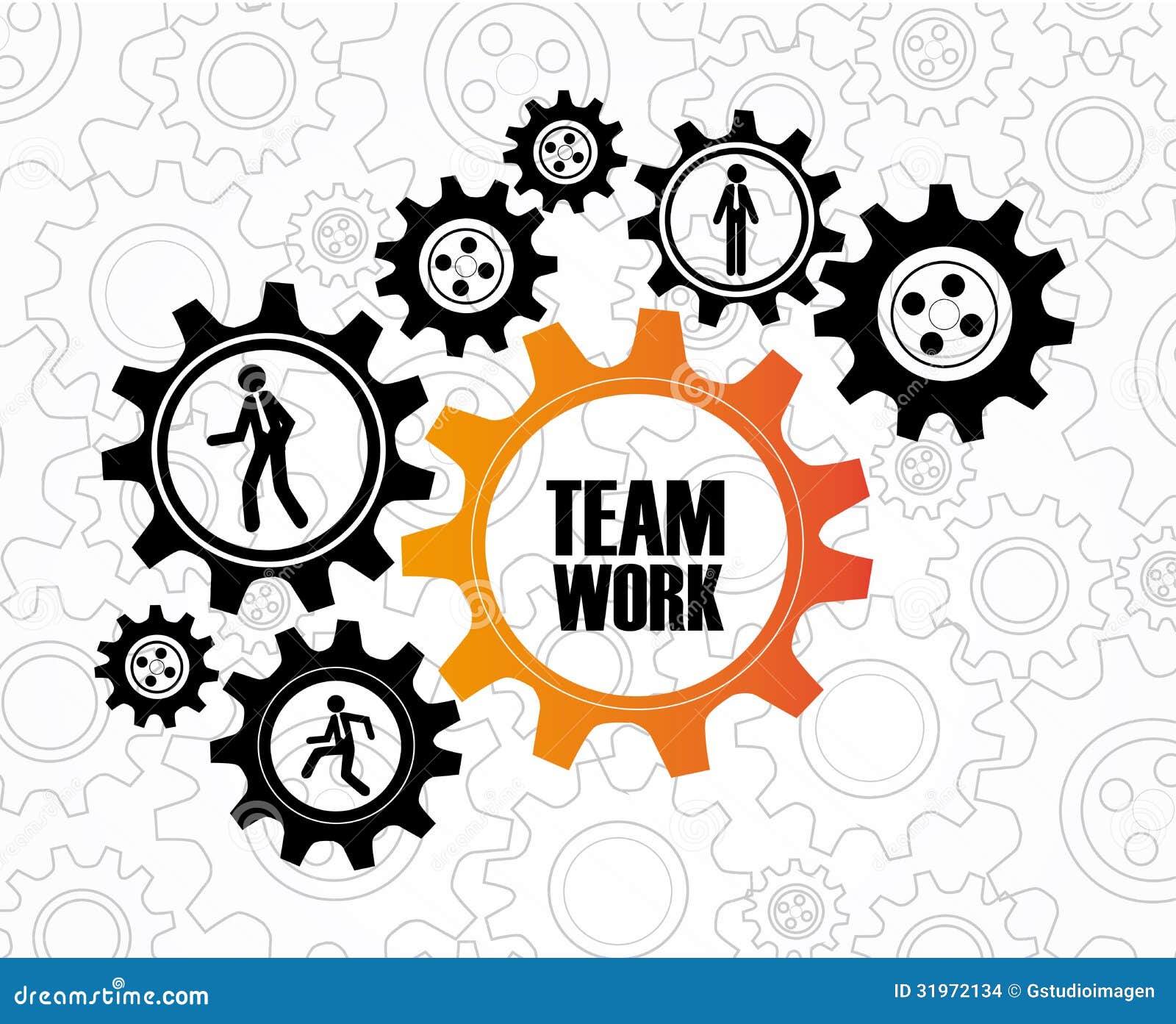 Het teamwerk vector illustratie. Illustration of etiketten - 31972134