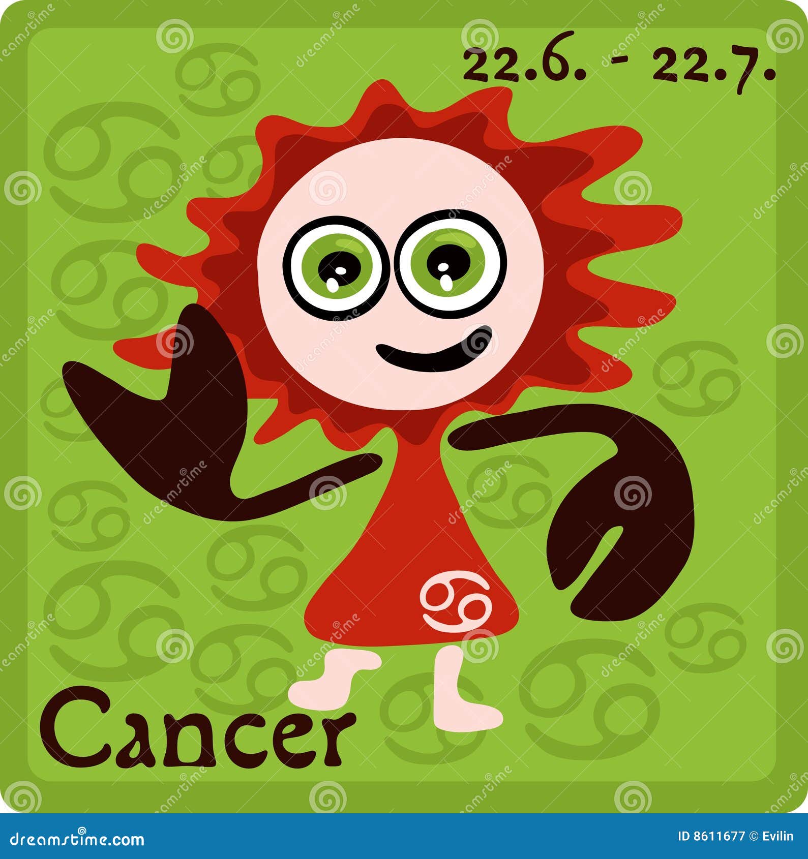 Het Teken Van De Dierenriem - Kanker Vector Illustratie - Illustration ...