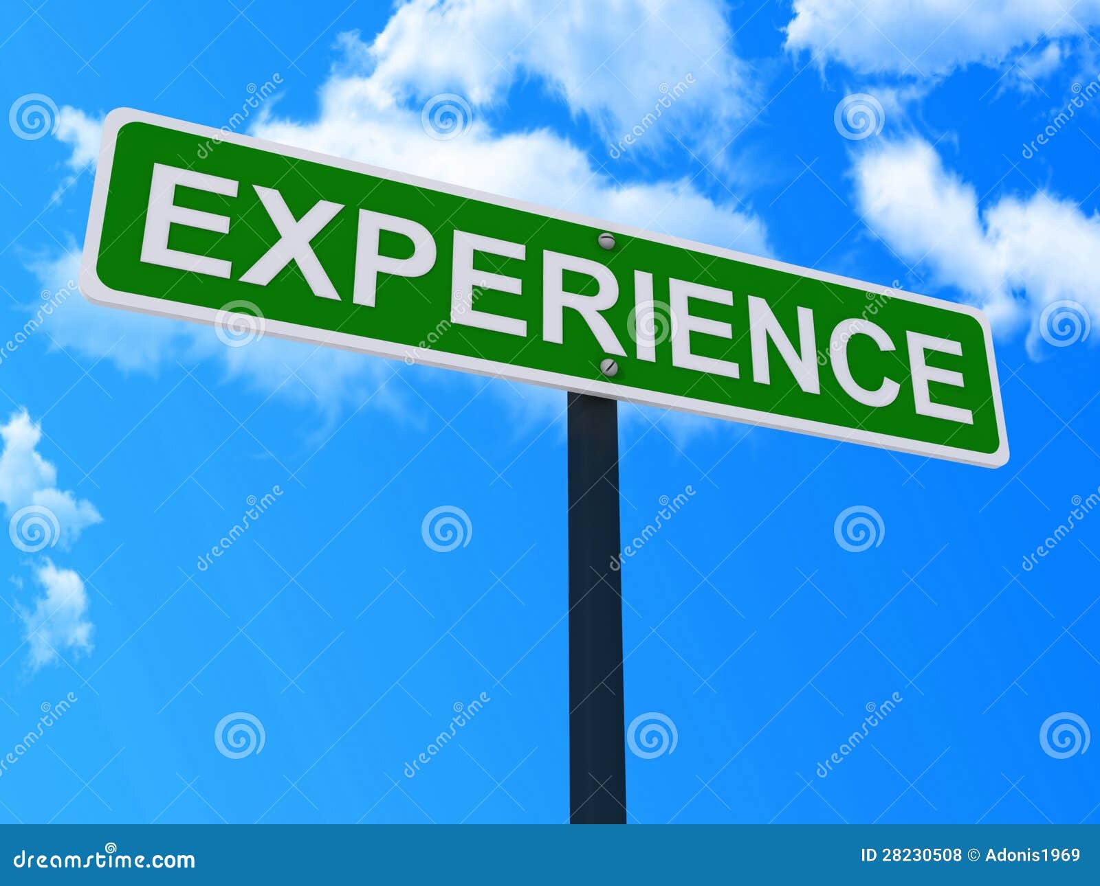 Het teken van de ervaring stock illustratie. Illustration of onderzoek ...