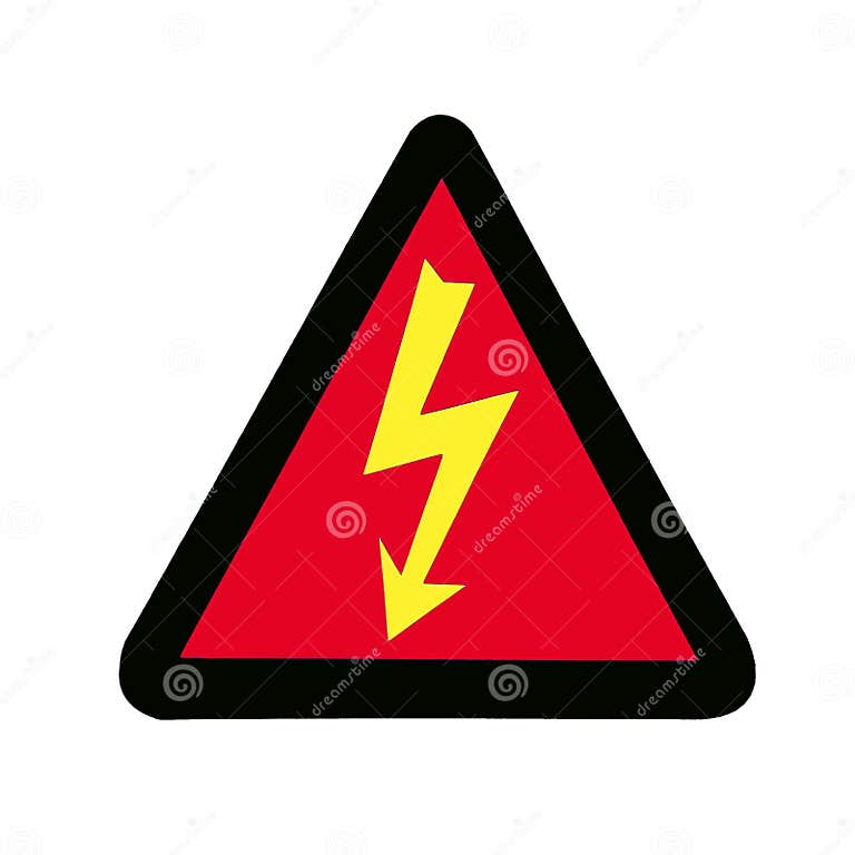 Het Teken Van De Hoogspanning, Symbool Stock Illustratie - Illustration ...