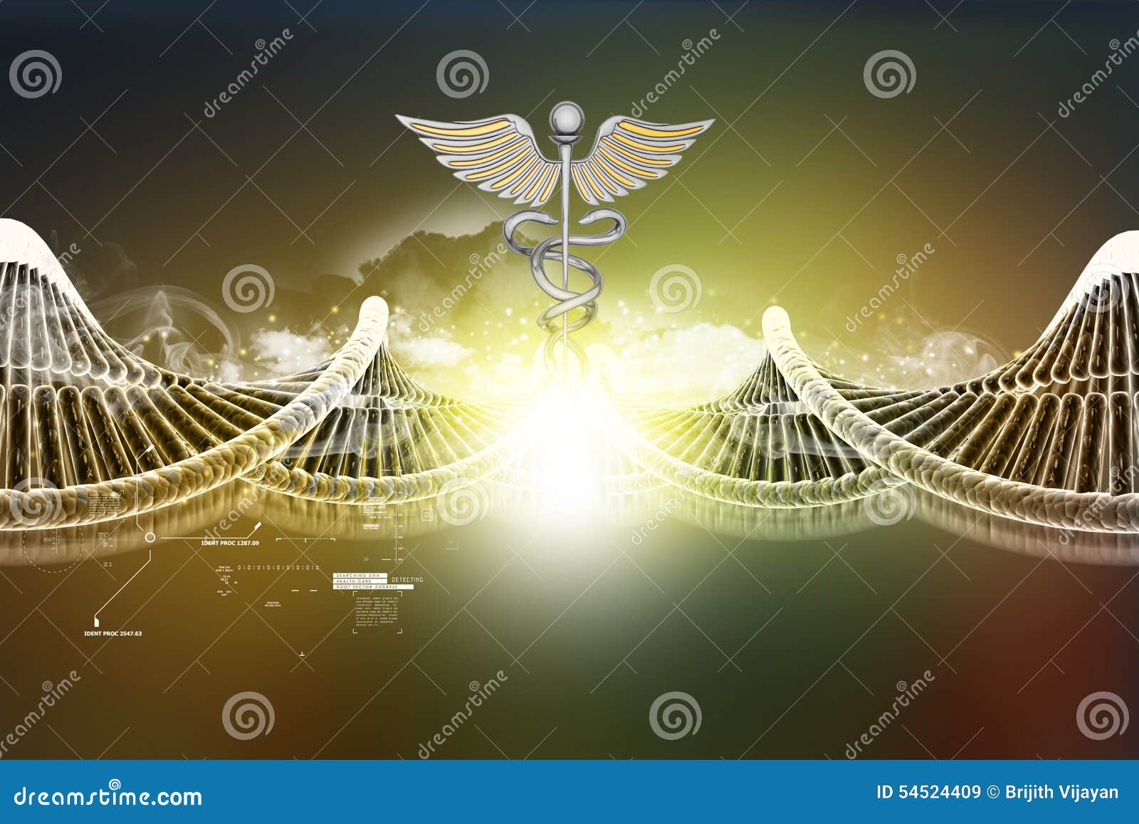 Het Teken Van DNA En Caduceus Stock Illustratie - Illustration of ...