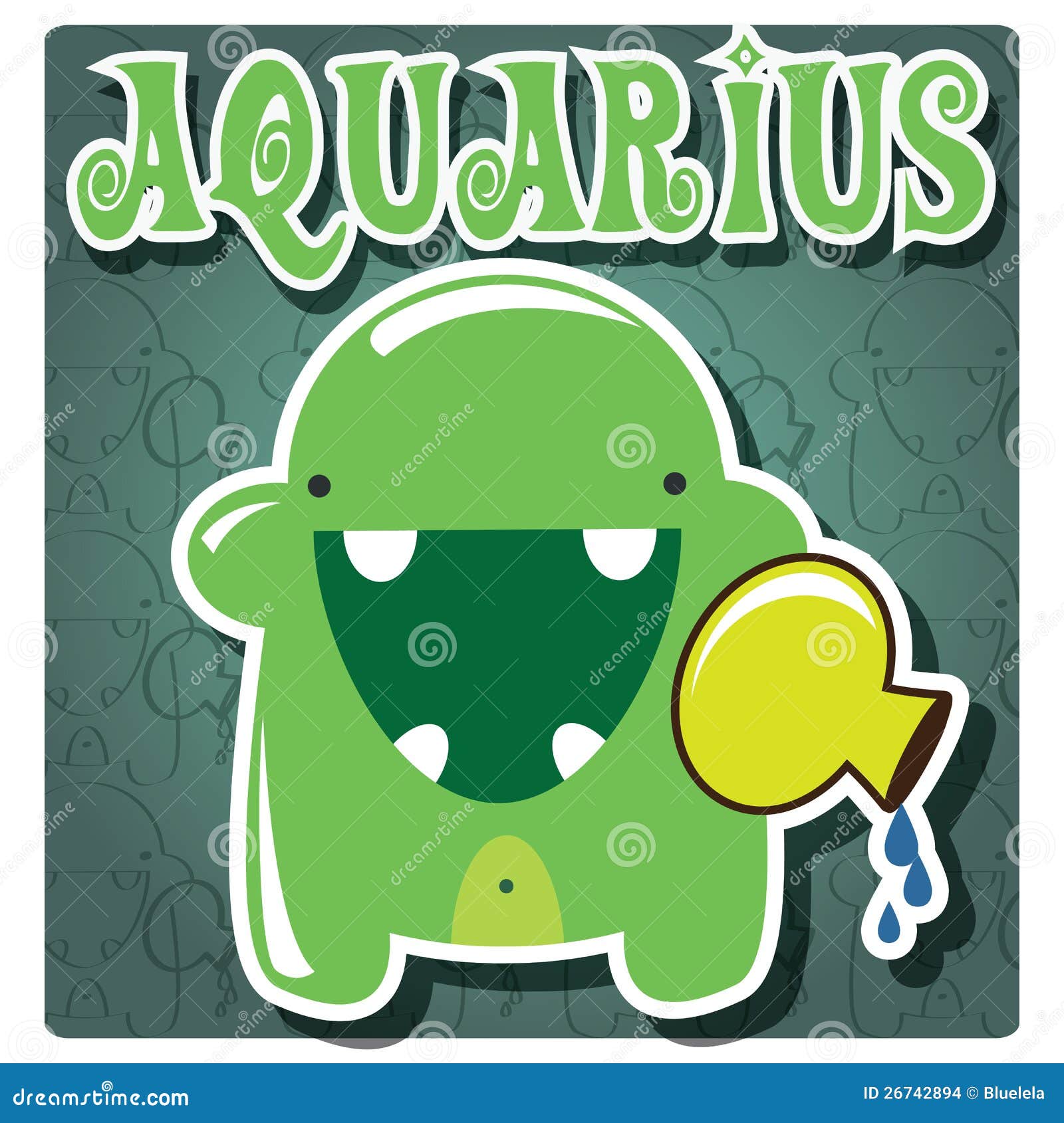 Het Teken Waterman Van De Dierenriem Vector Illustratie - Illustration ...