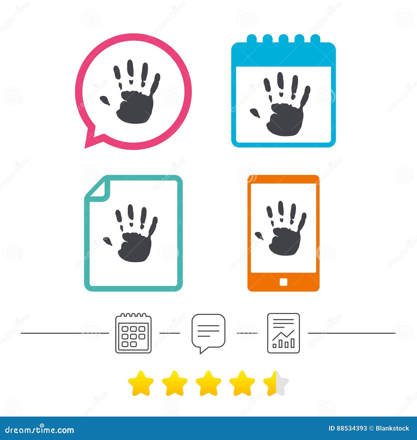 Het Tekenpictogram Van De Handdruk Het Symbool Van Het Einde Vector ...