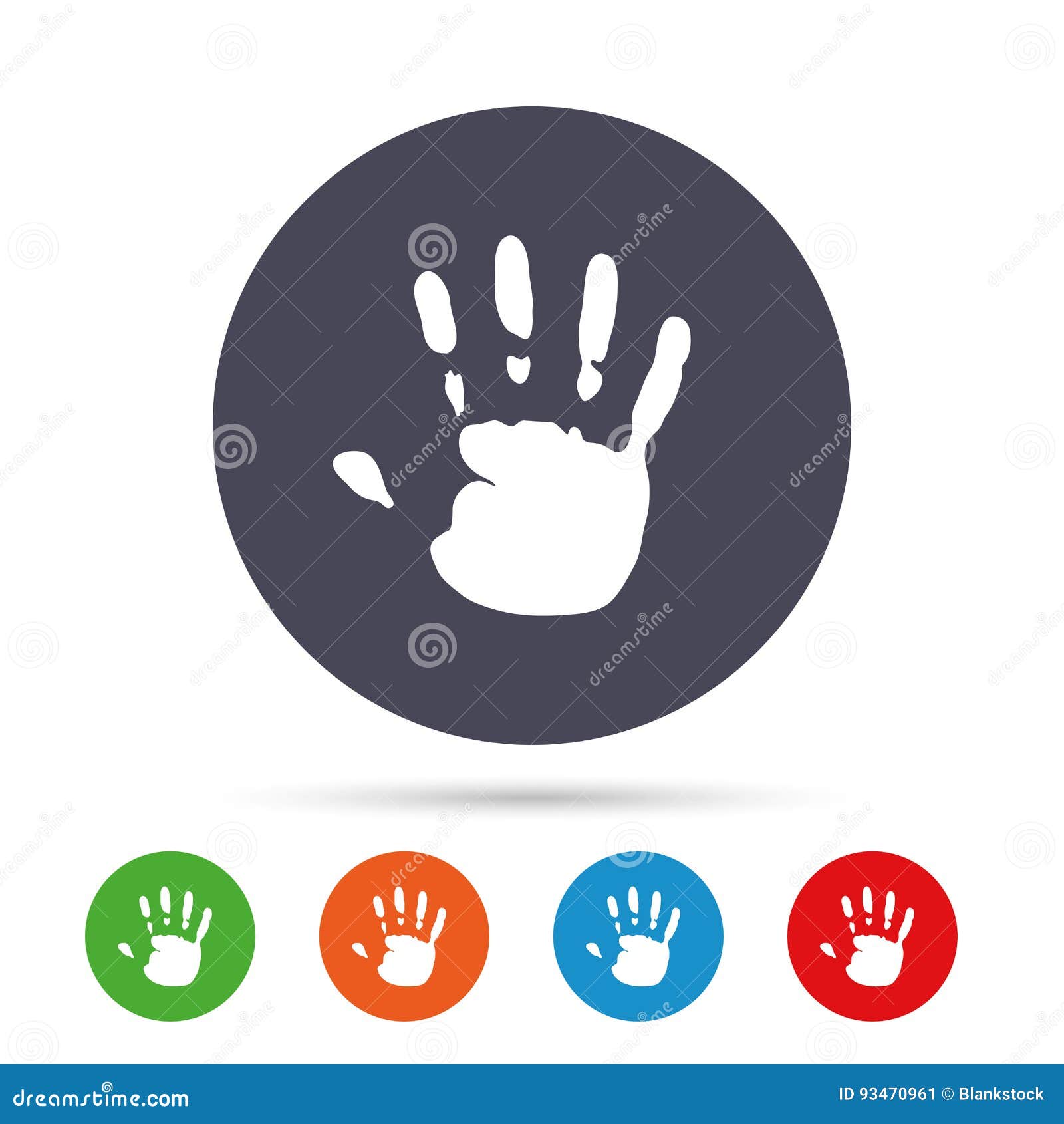 Het Tekenpictogram Van De Handdruk Het Symbool Van Het Einde Vector ...