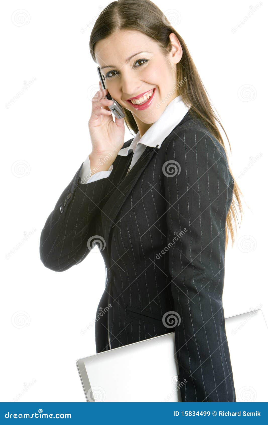 Het Telefoneren Van Onderneemster Stock Afbeelding - Image of ...